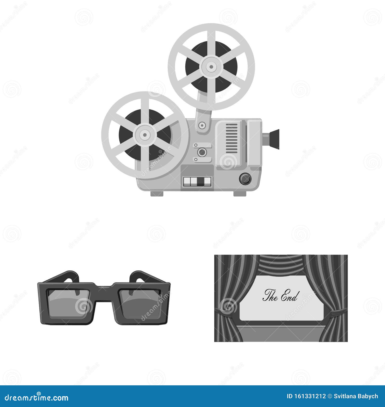 Vector Design of Cinematography and Studio Logo. Set of Cinematography ...
