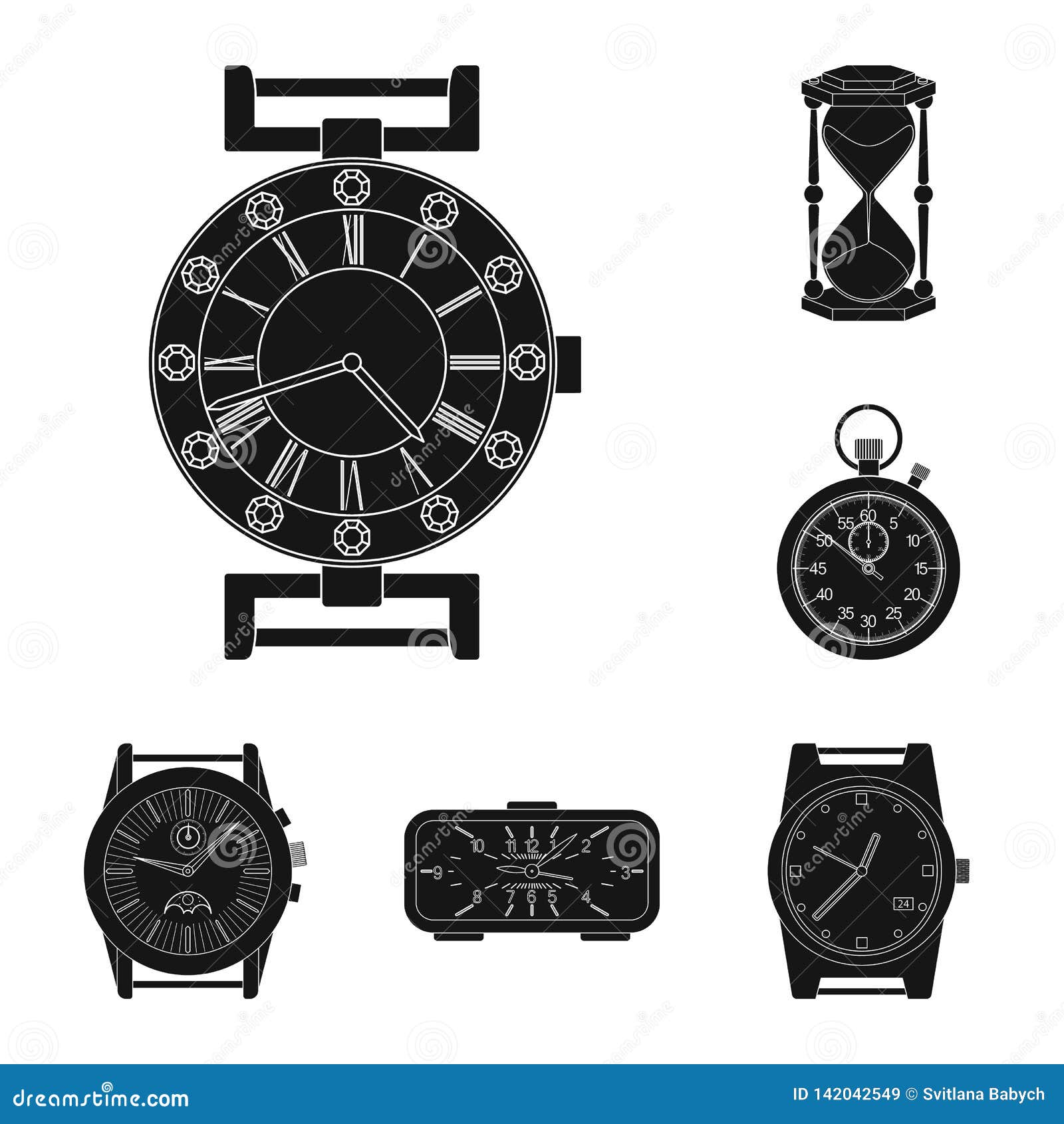 Isolated Object of Clock and Time Logo. Collection of Clock and Circle ...