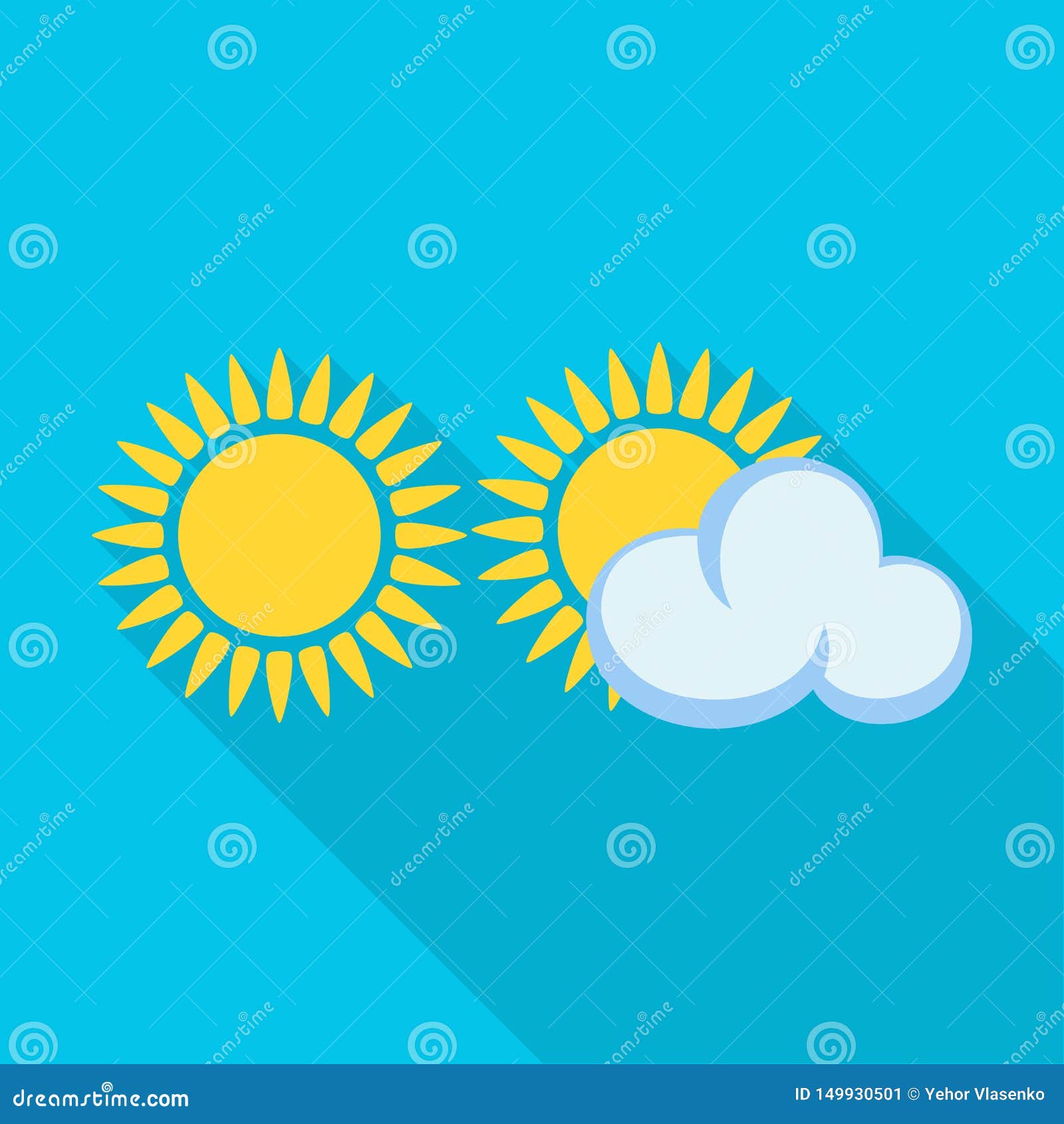Vector Design of Cloud and Sunshine Icon. Set of Cloud and Sky Stock ...