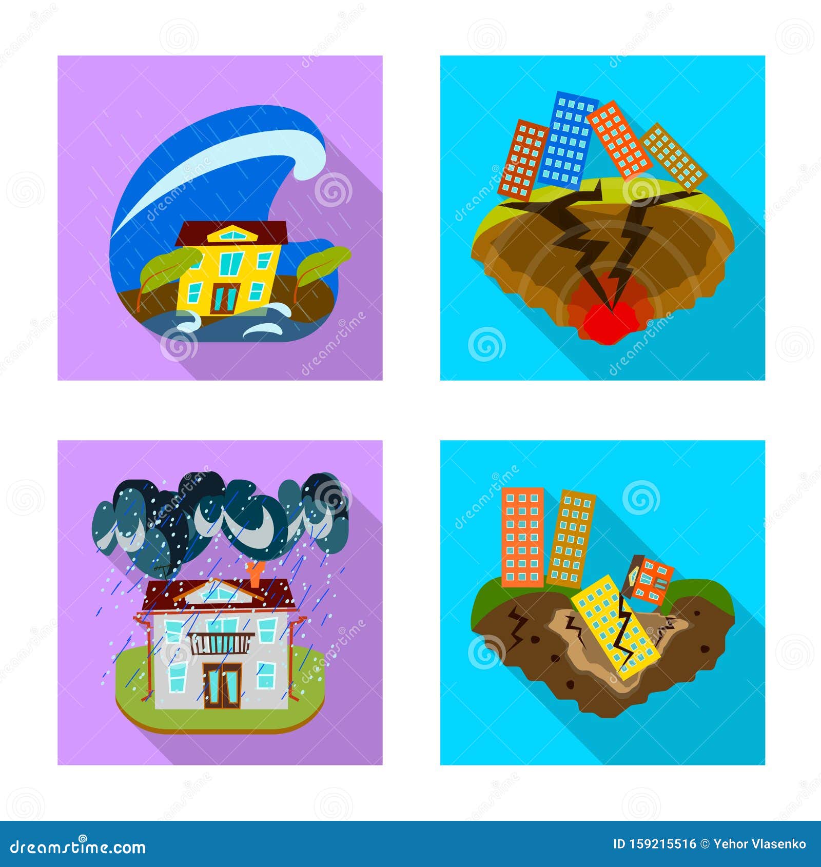 Isolated Object of Collapse and Environment Logo. Set of Collapse and ...