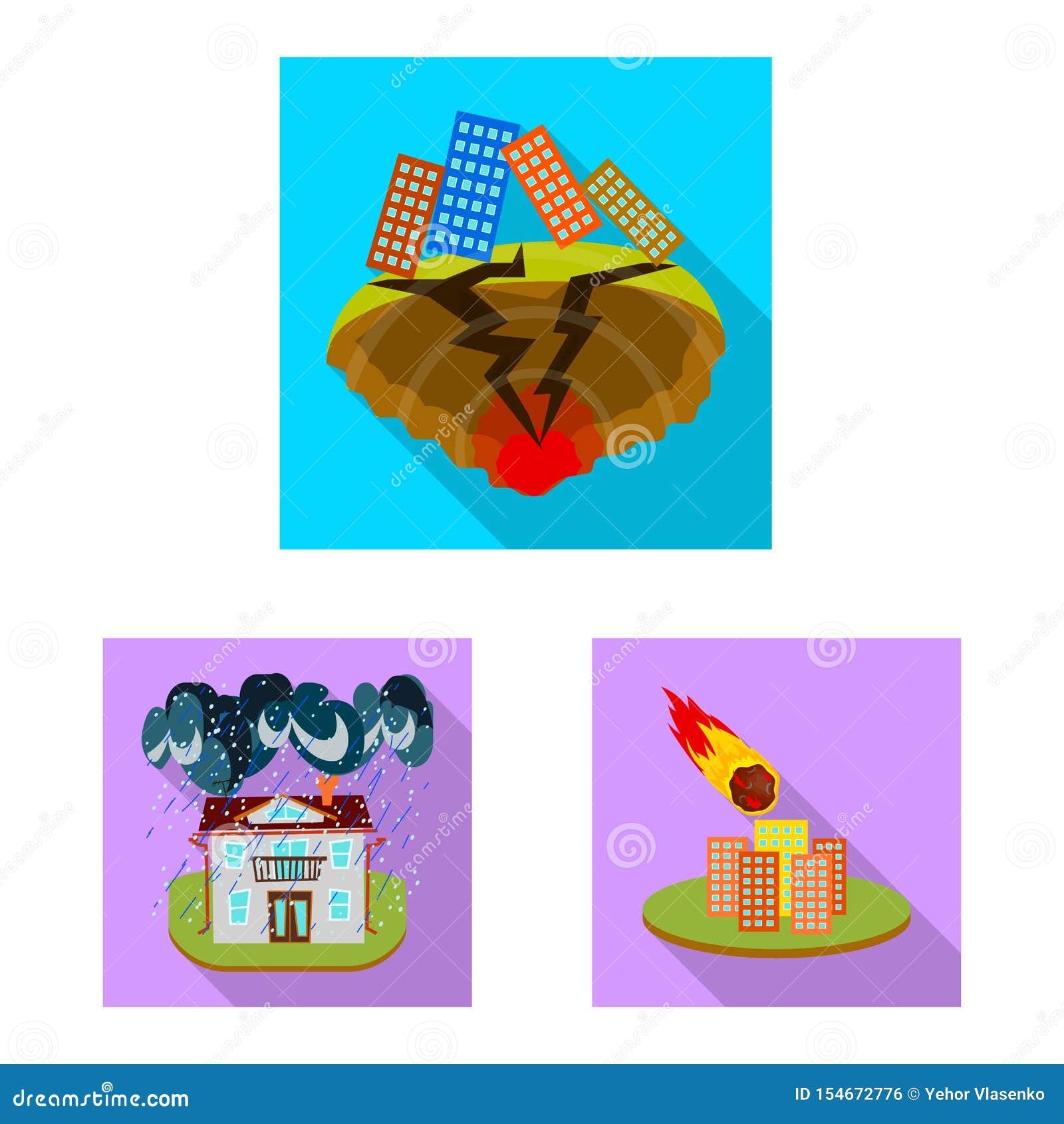 Vector Design of Collapse and Environment Sign. Set of Collapse and ...