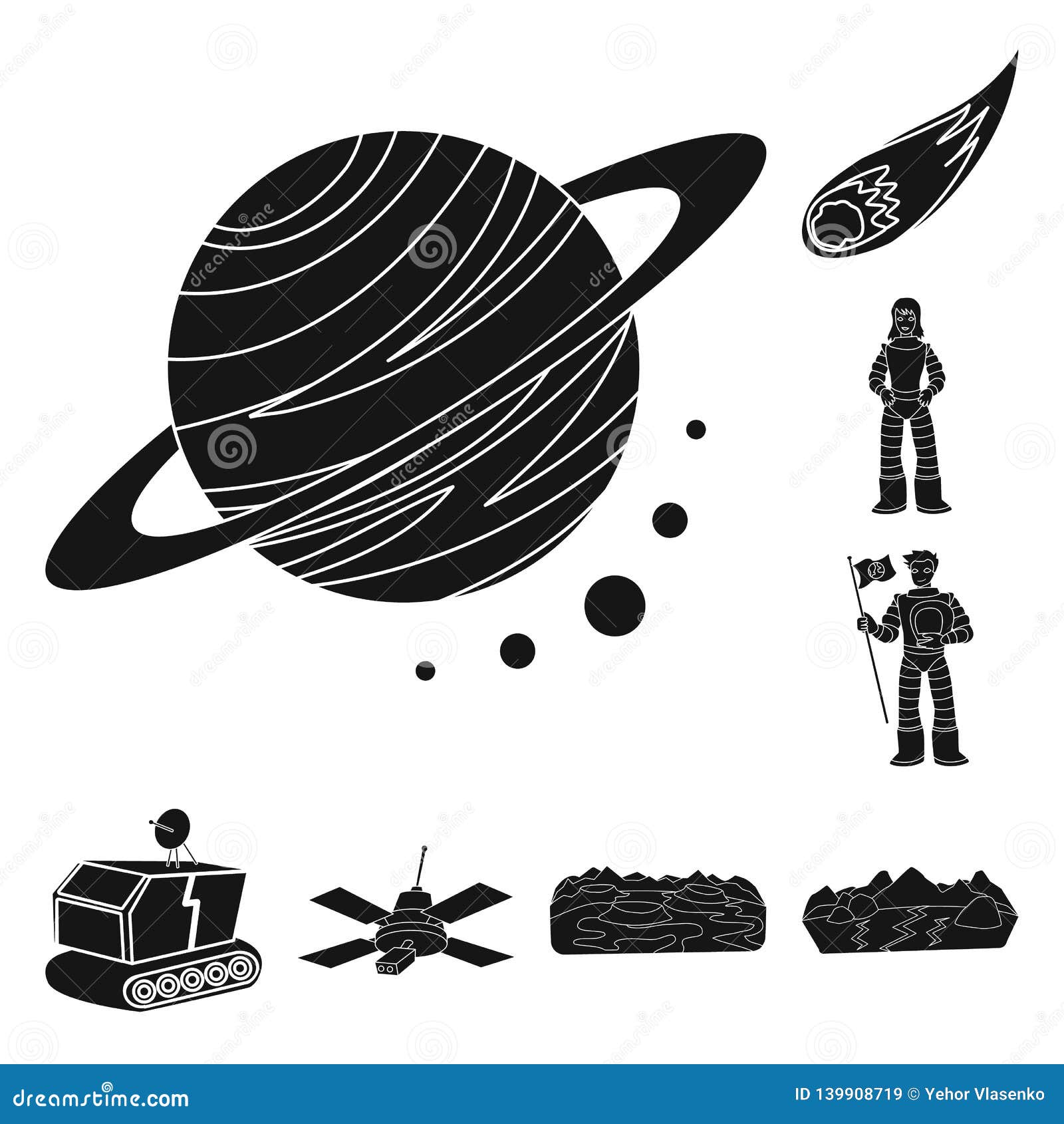 Vector Design of Colonization and Sky Icon. Collection of Colonization ...