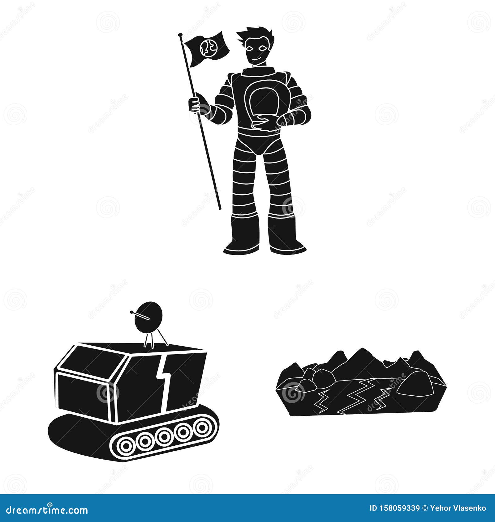 Vector Design of Colonization and Sky Icon. Collection of Colonization ...