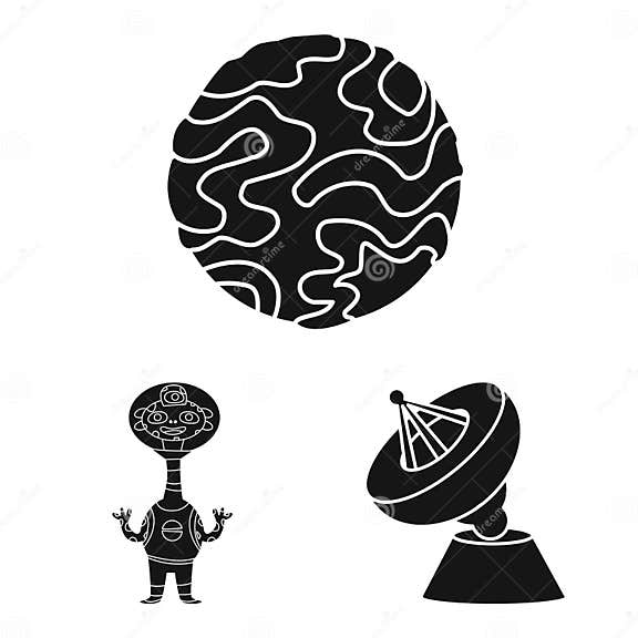 Isolated Object of Colonization and Sky Logo. Collection of ...