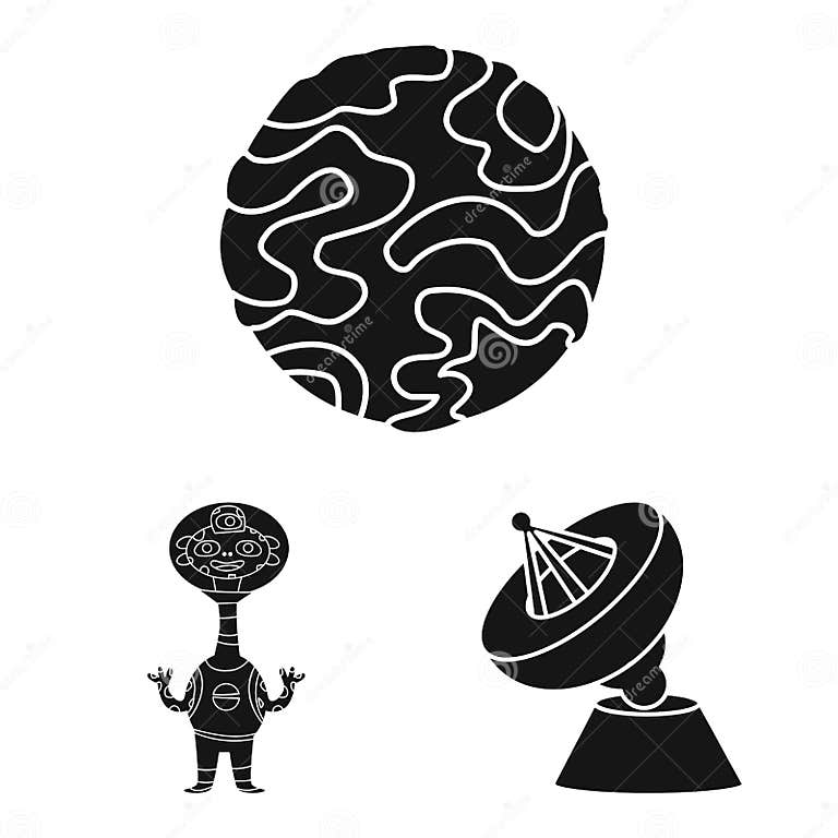 Isolated Object of Colonization and Sky Logo. Collection of ...