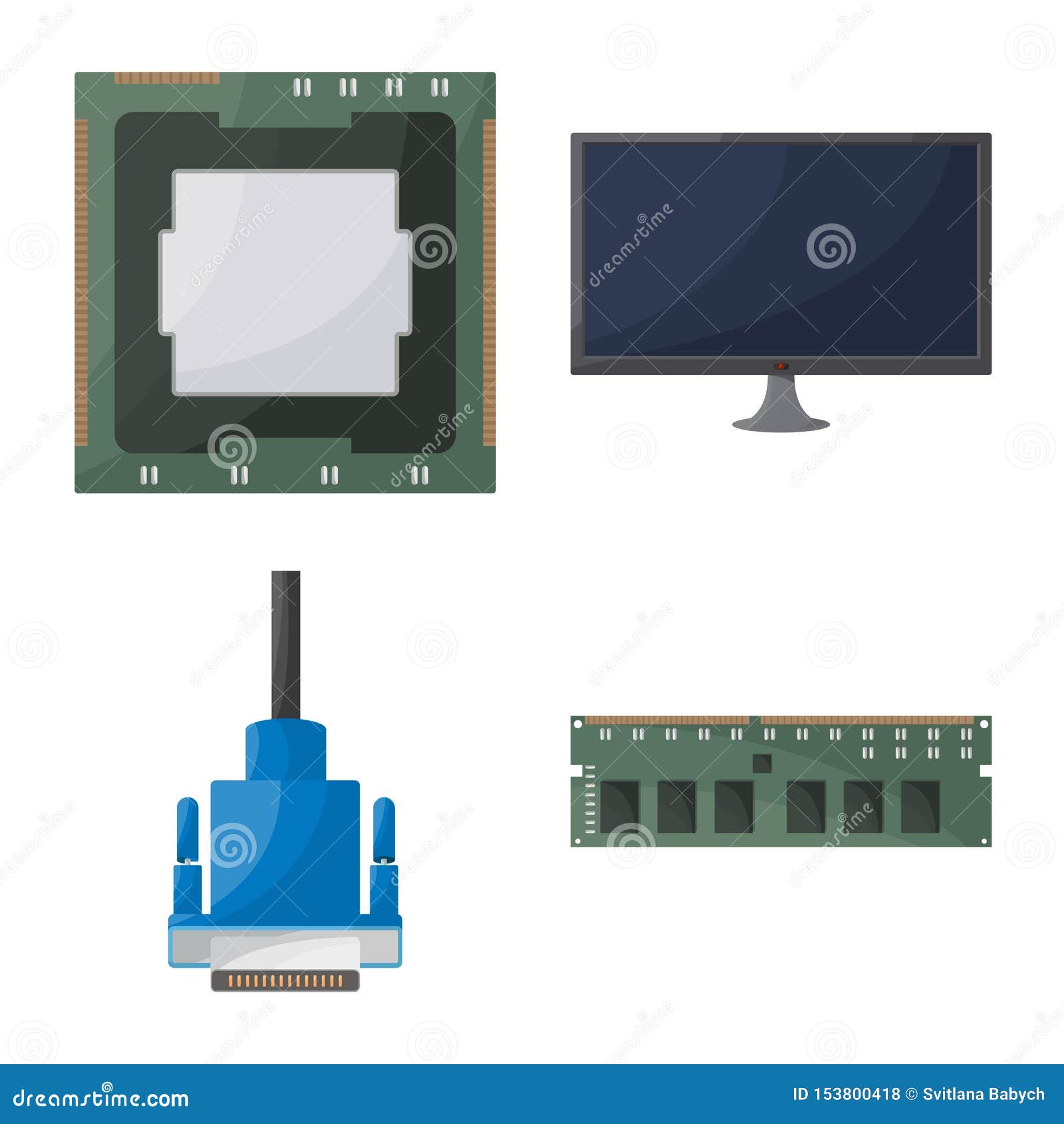 Vector Design of Computer and Hardware Logo. Collection of Computer and ...