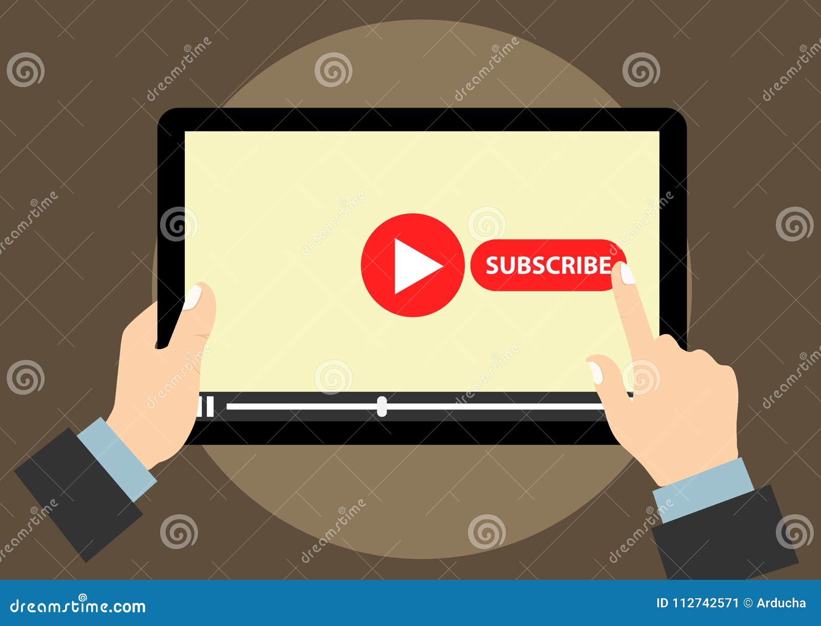 Subscribe Youtube Video Illustration Banner Stock Vector - Illustration ...