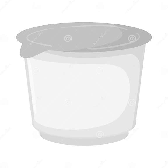 Isolated Object of Container and Yogurt Icon. Collection of Container ...