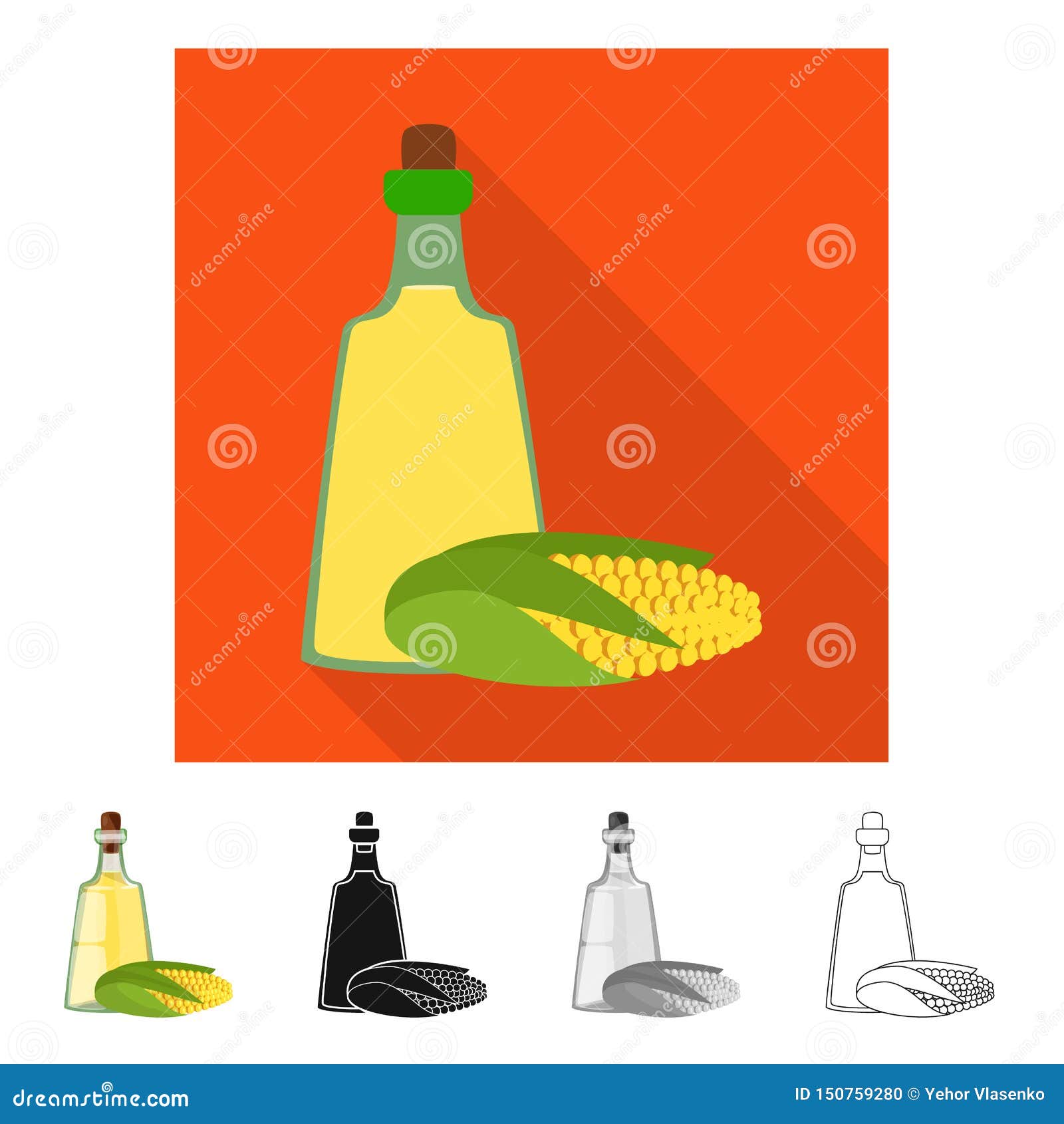 Vector Design Of Corn And Bio Logo. Set Of Corn And Vitamin Vector Icon ...