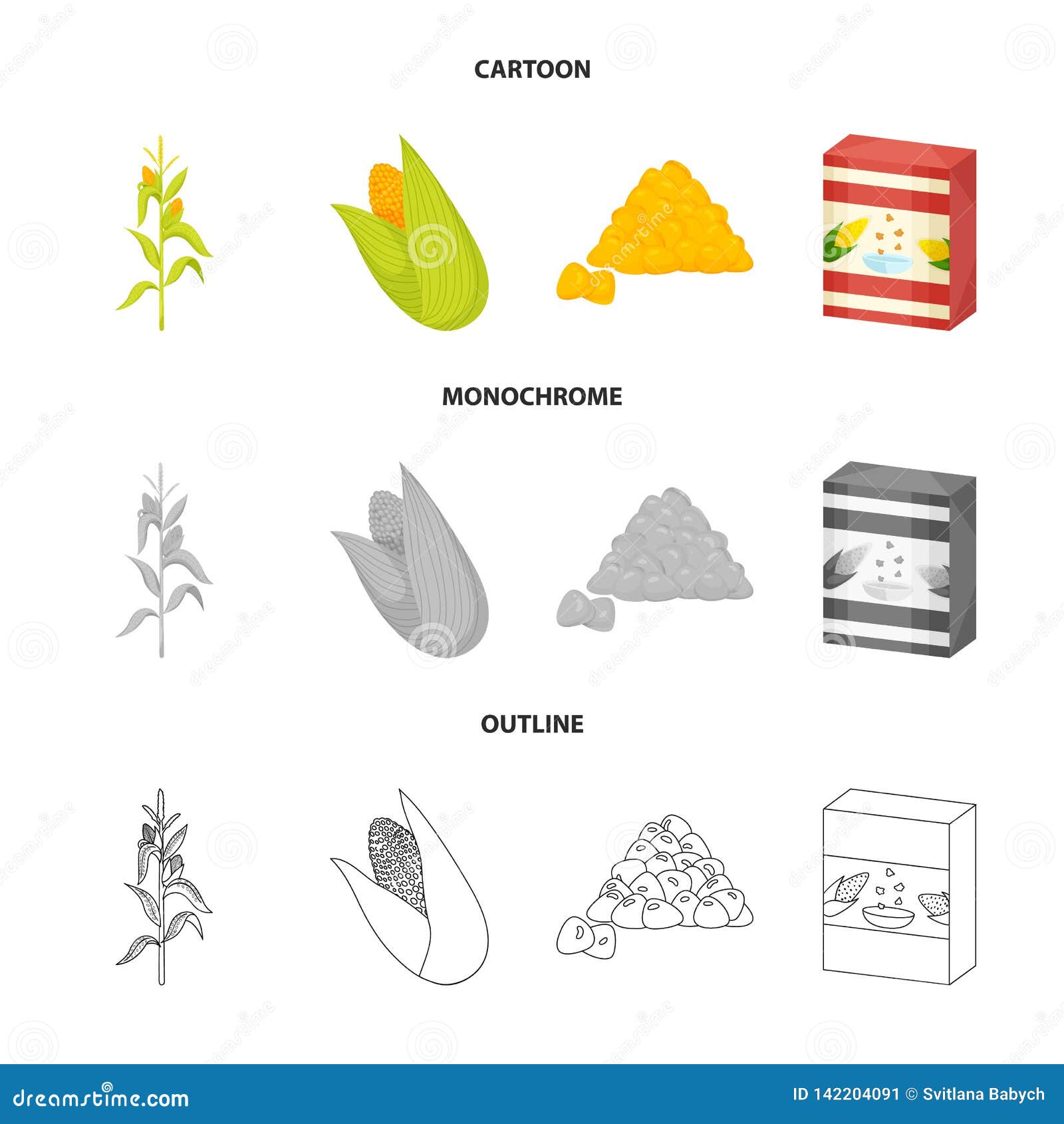 Vector Design of Cornfield and Vegetable Icon. Set of Cornfield and ...