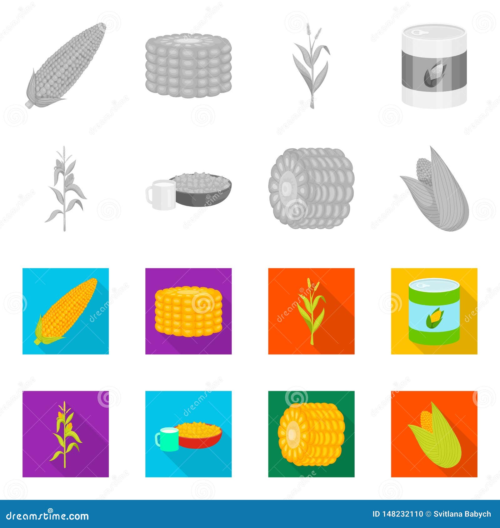 Vector Design of Cornfield and Vegetable Symbol. Set of Cornfield and ...