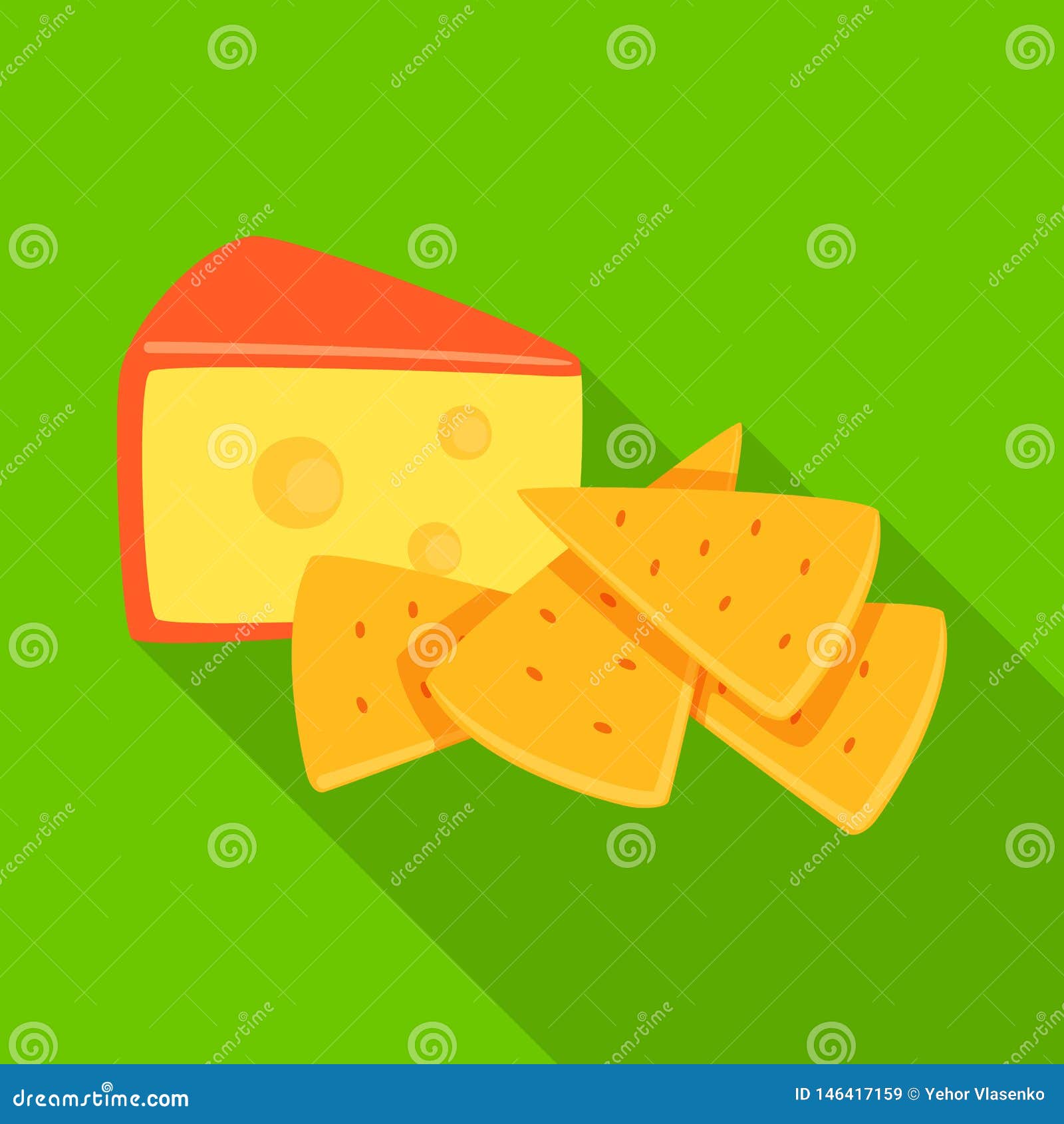 Vector Design of Cracker and Appetizer Sign. Set of Cracker and Lactic ...