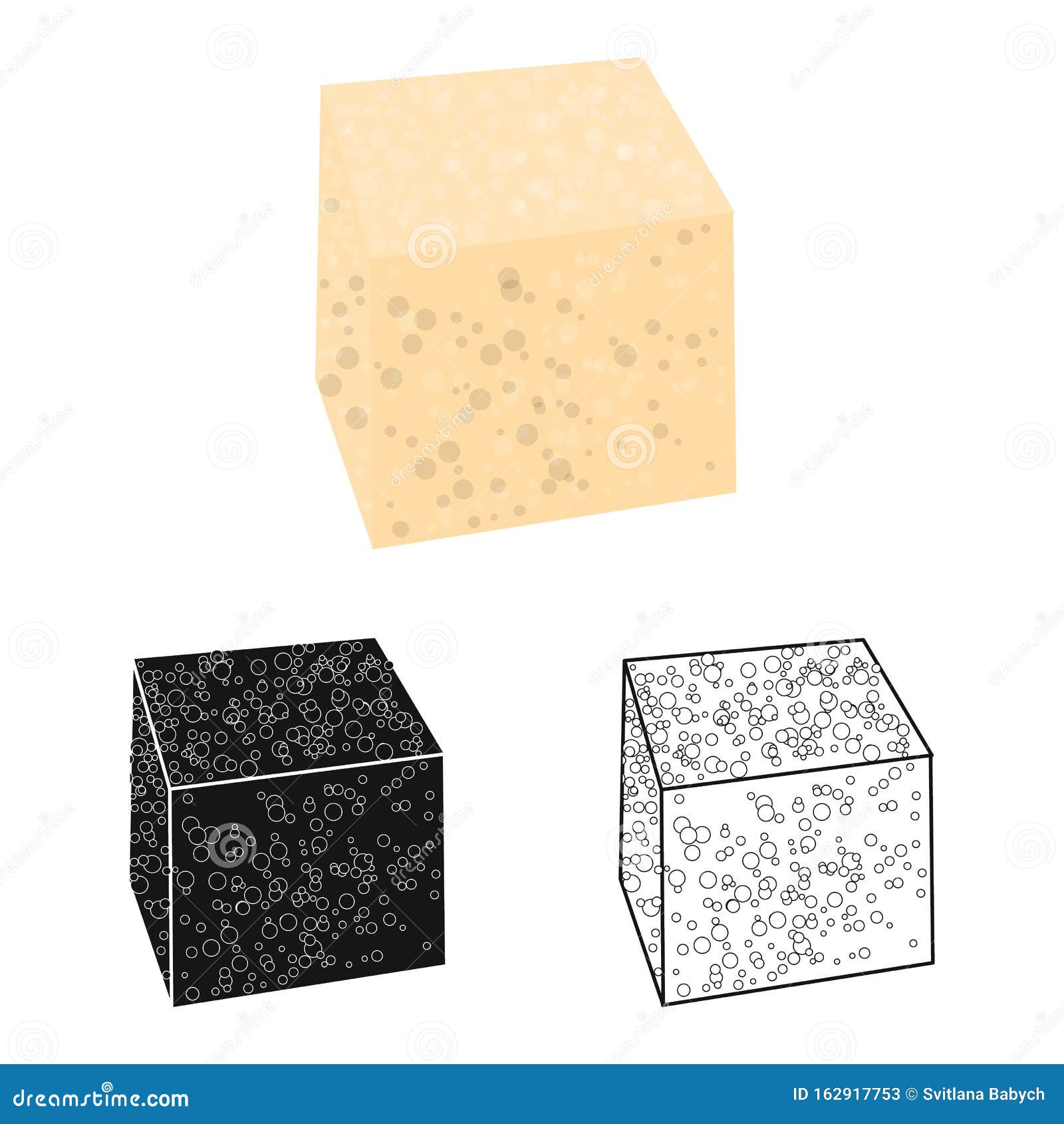 Vector Design of Cube and Sugar Symbol. Web Element of Cube and Brown ...