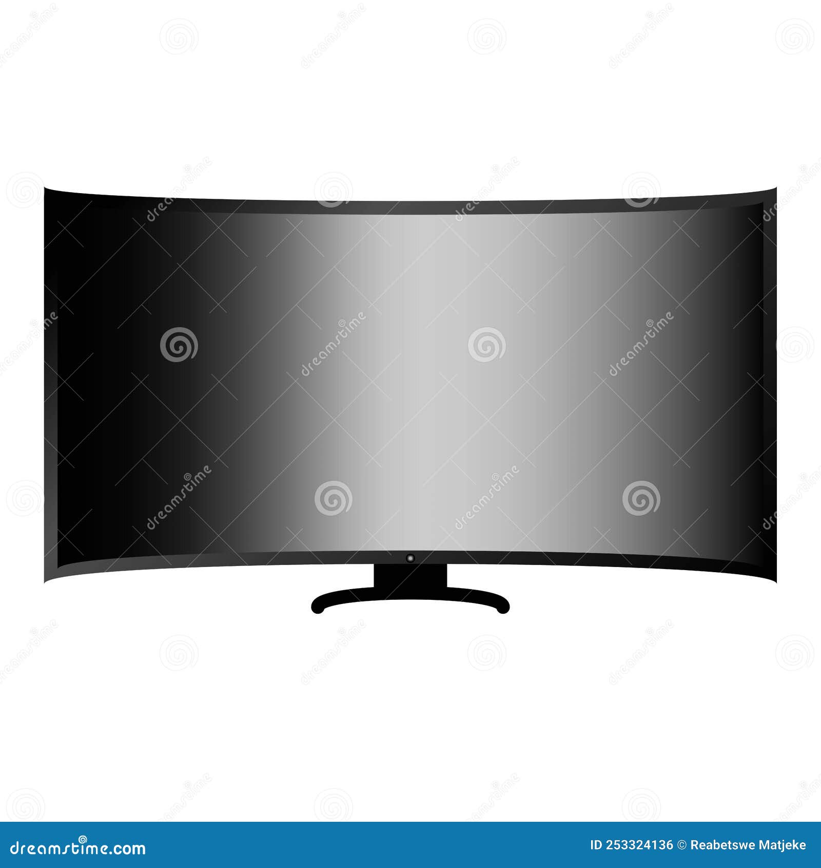 A Vector Design of a Curved Flat Screen Tv Isolated Stock Illustration ...