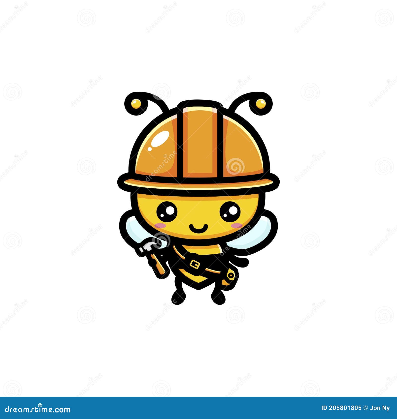 Vector Cute Worker Bee Mascot | CartoonDealer.com #205801805