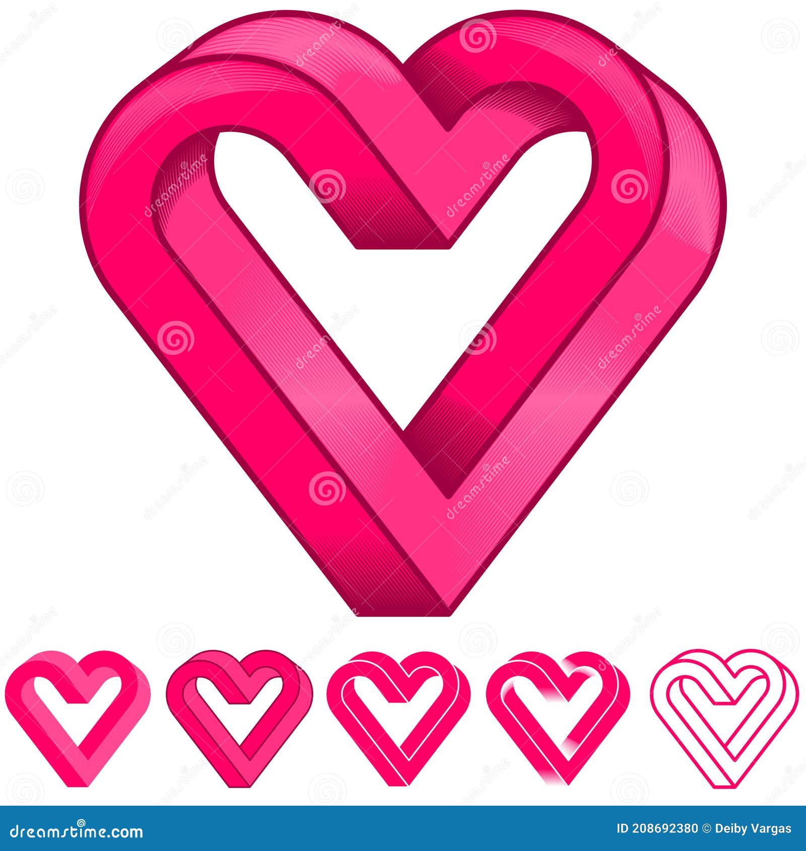 Vector Design of 3d Heart Shape Geometry Figure Stock Vector ...