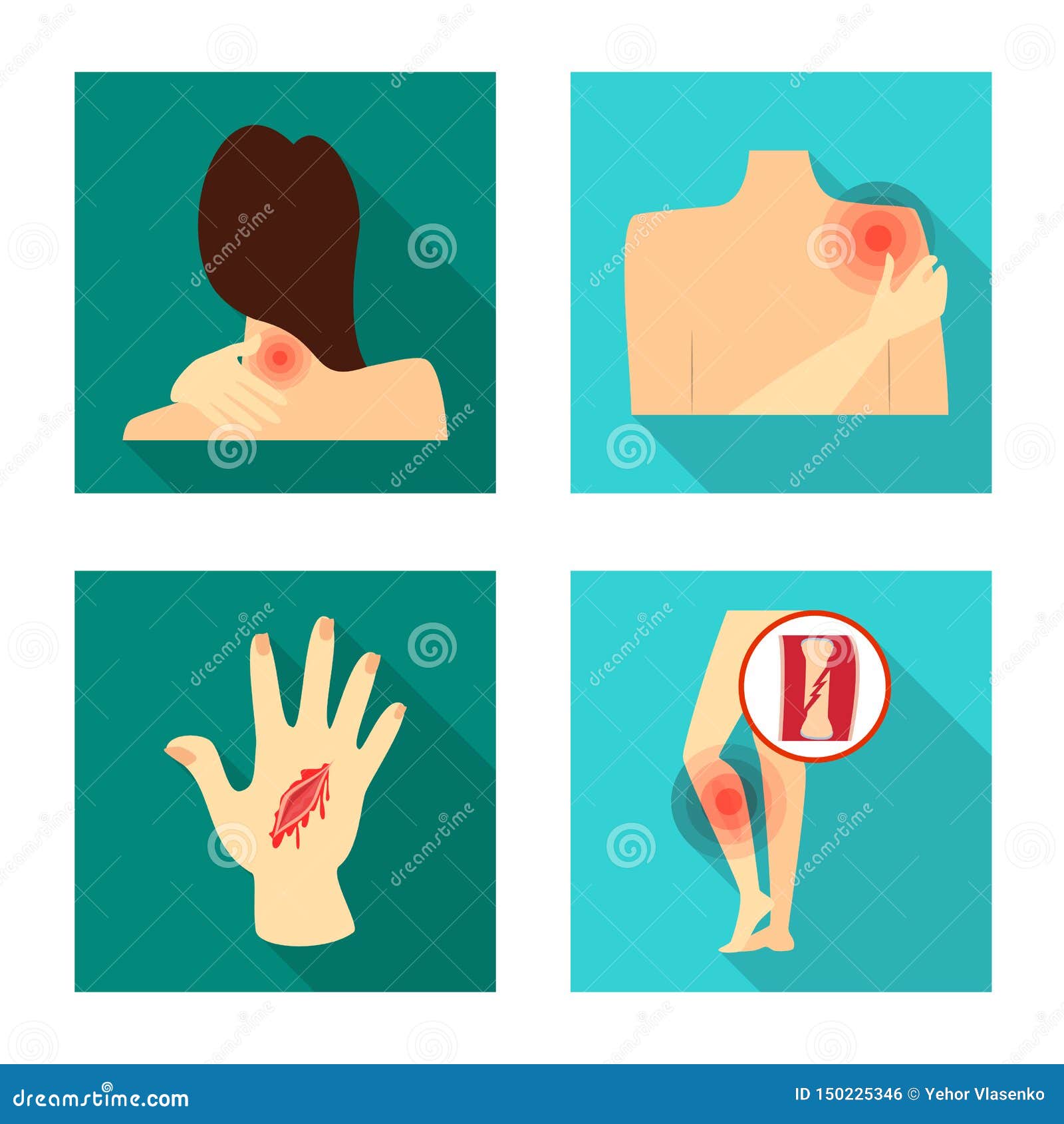 Vector Design of Damage and Wound Sign. Set of Damage and Rendering ...