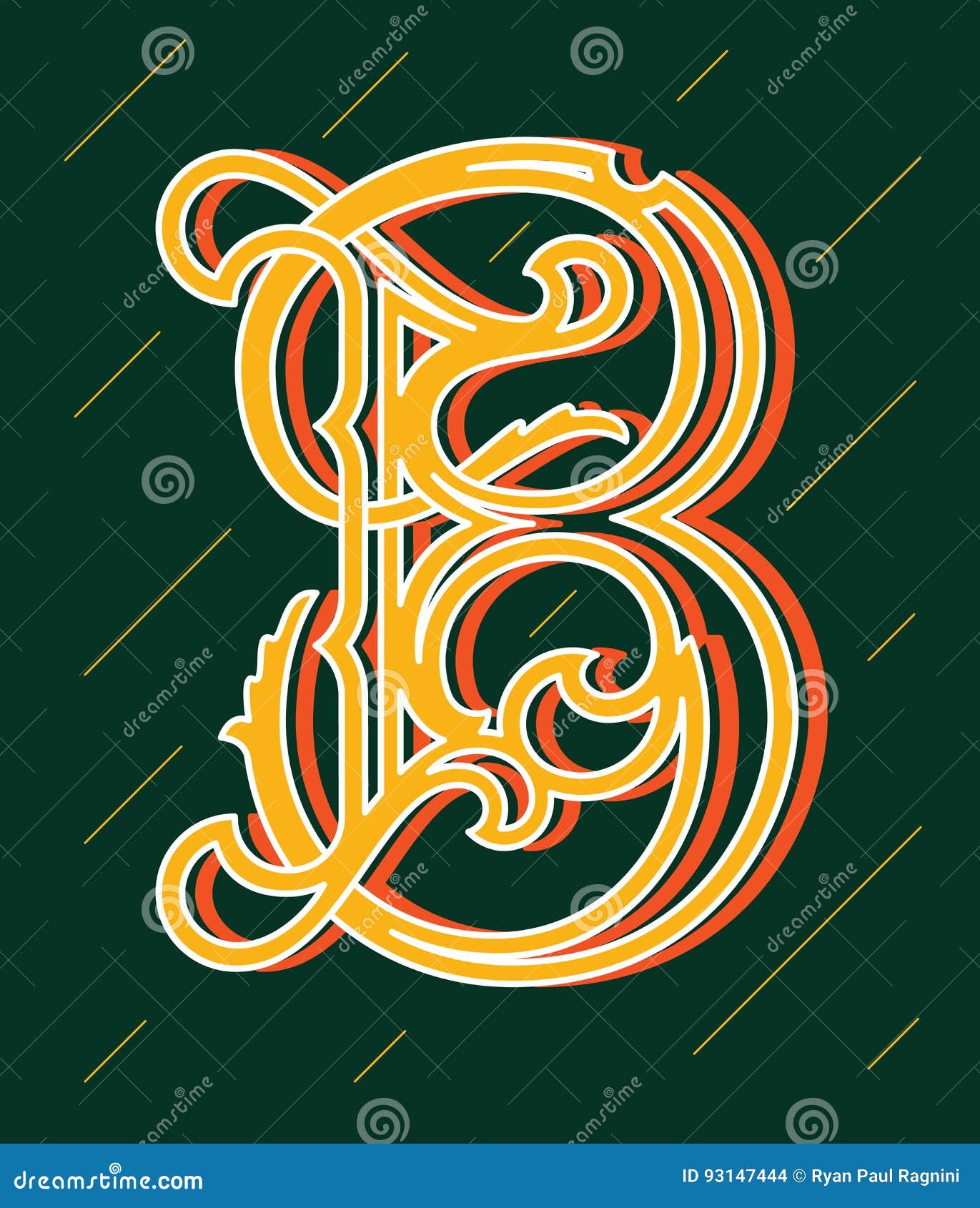 Vector Design about Decorated Alphabet Letter B Stock Vector ...