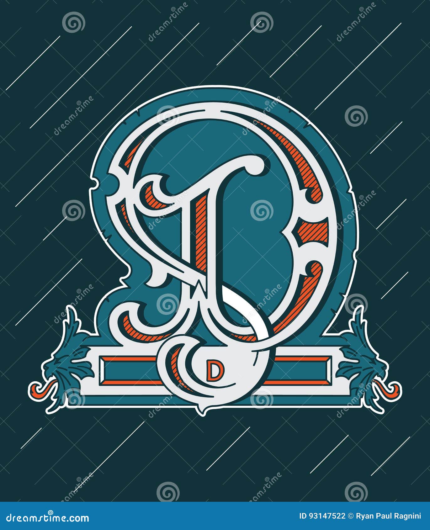 Vector Design about Decorative Alphabet Letter D Stock Illustration ...