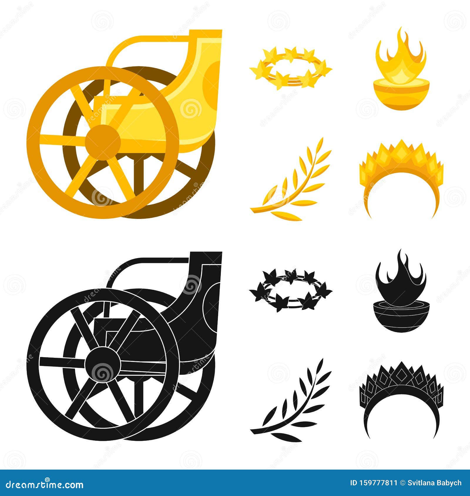 Isolated Object of Deity and Antique Icon. Set of Deity and Myths ...