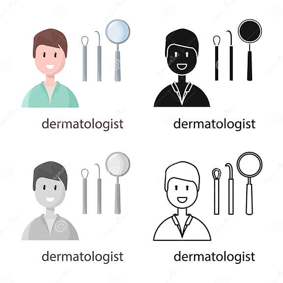 Vector Design Of Dermatologist And Scar Logo Collection Of