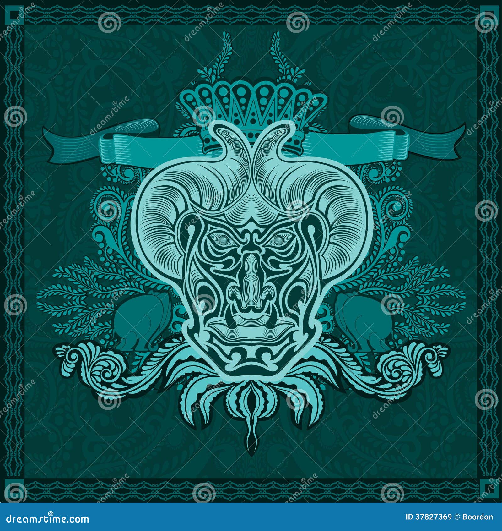 Vector Design Devil Head with Patern T-shirt Style Stock Vector ...