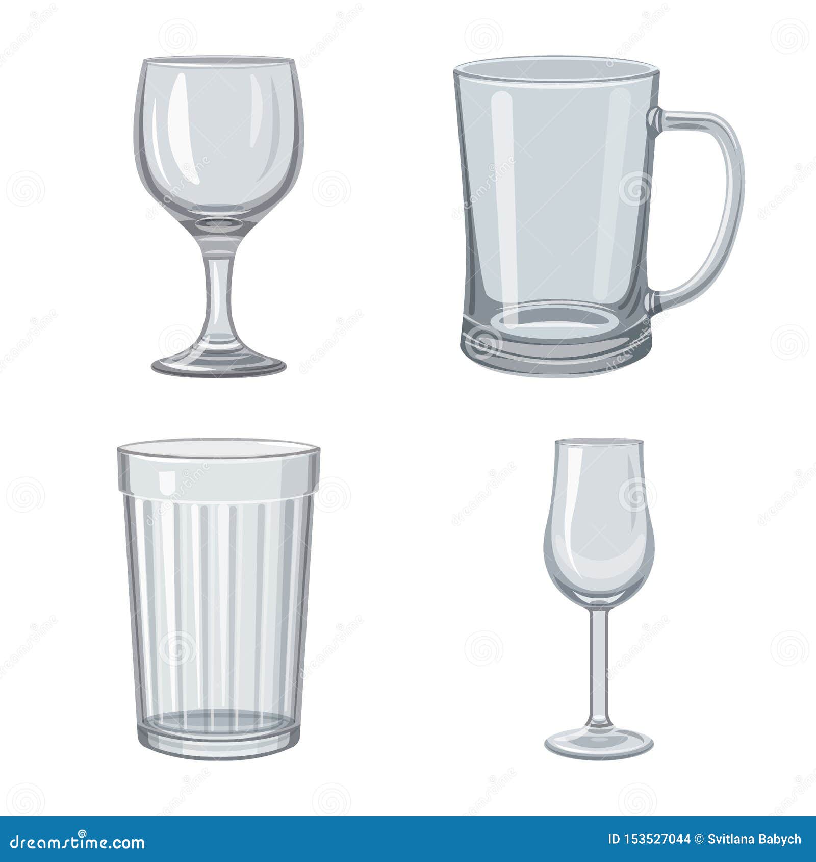 Vector Design of Dishes and Container Icon. Set of Dishes and Glassware ...