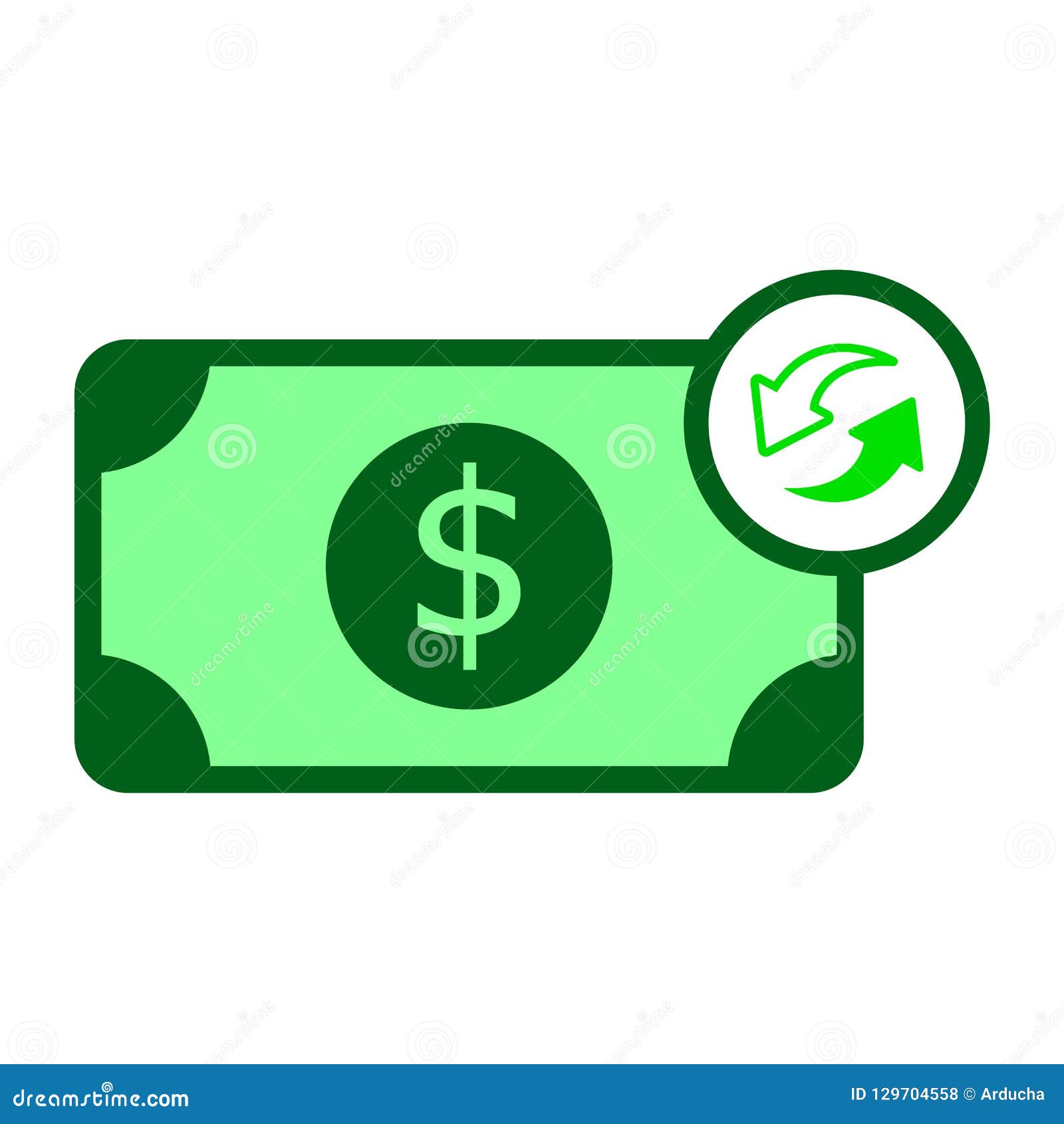 Money Icon with Reload Indicator Stock Illustration - Illustration of ...