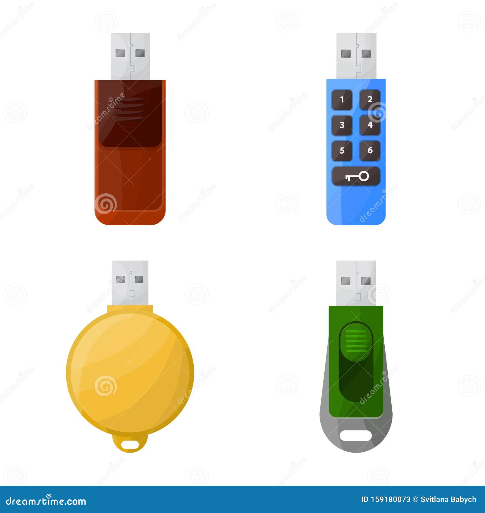 Vector Design of Drive and Flash Logo. Collection of Drive and Security ...