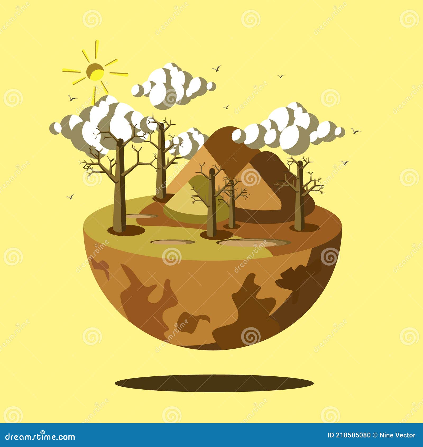 Vector Design of Dry Season Illustration Stock Vector - Illustration of ...