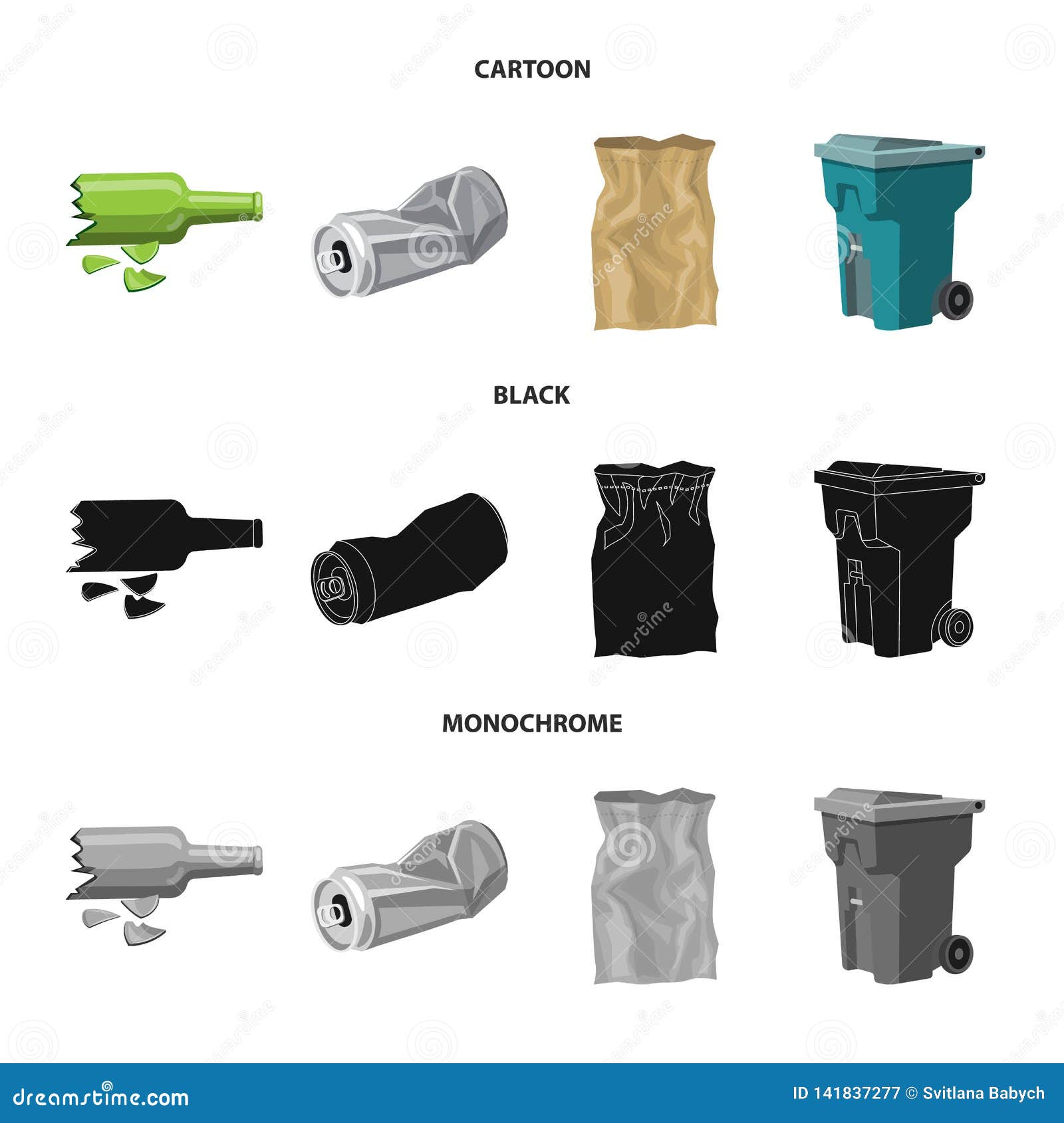 Isolated Object of Dump and Sort Symbol. Collection of Dump and Junk ...