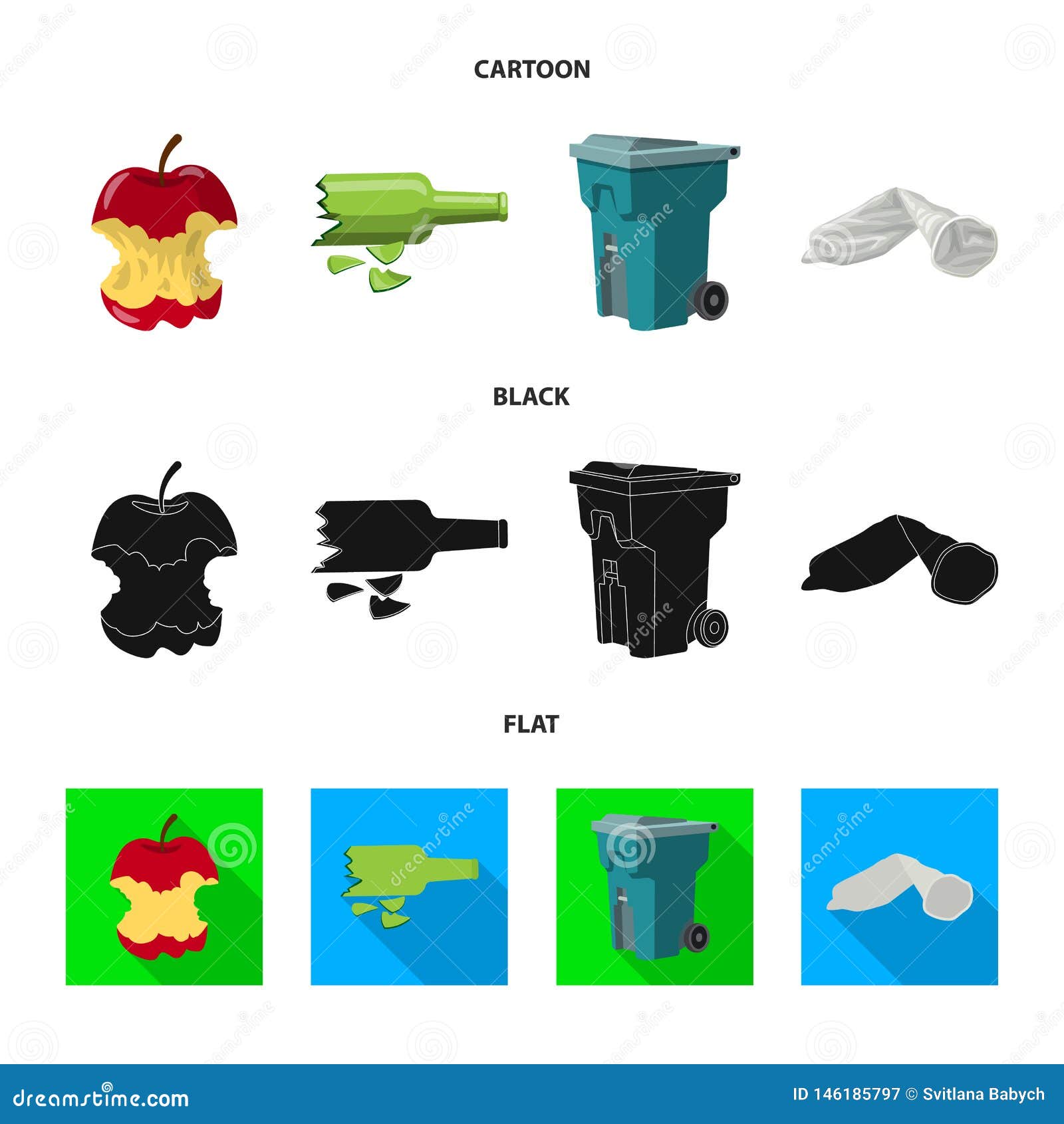 Vector Design of Dump and Sort Symbol. Set of Dump and Junk Stock ...