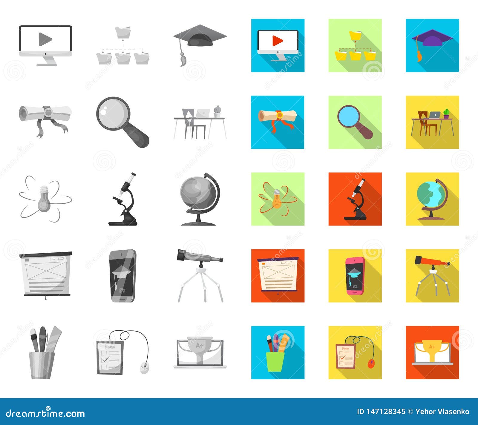 Vector Design of Education and Learning Symbol. Set of Education and ...