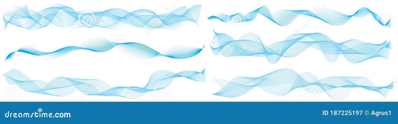 Abstract Blue Wave Lines on White Background Stock Vector ...