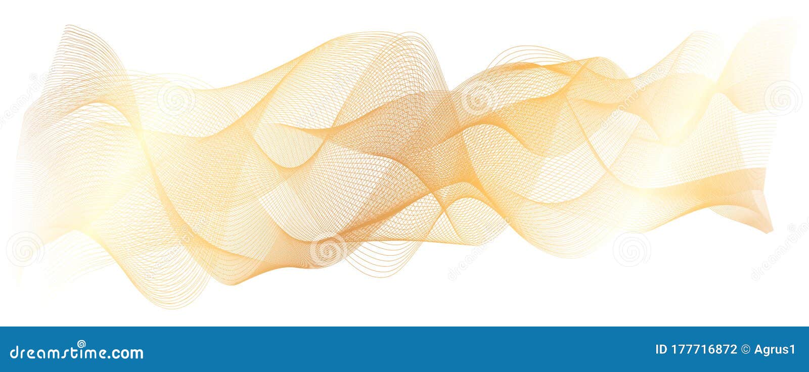 Abstract Gold Wave Lines on White Background Stock Vector ...