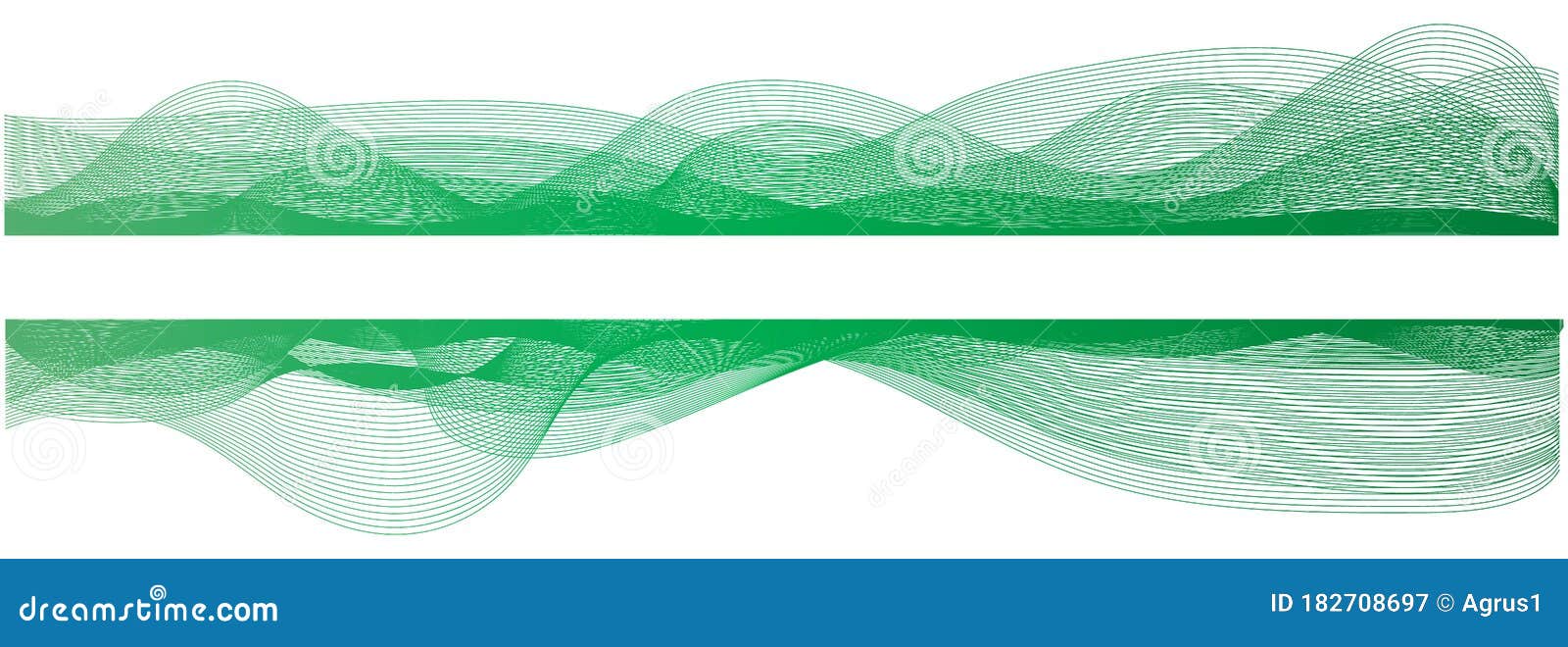 Abstract Green Wave Lines Frame on White Background Stock Vector ...