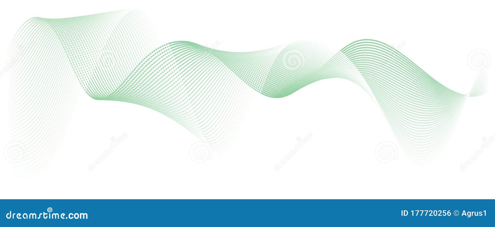 Abstract Green Wave Lines on White Background Stock Vector ...