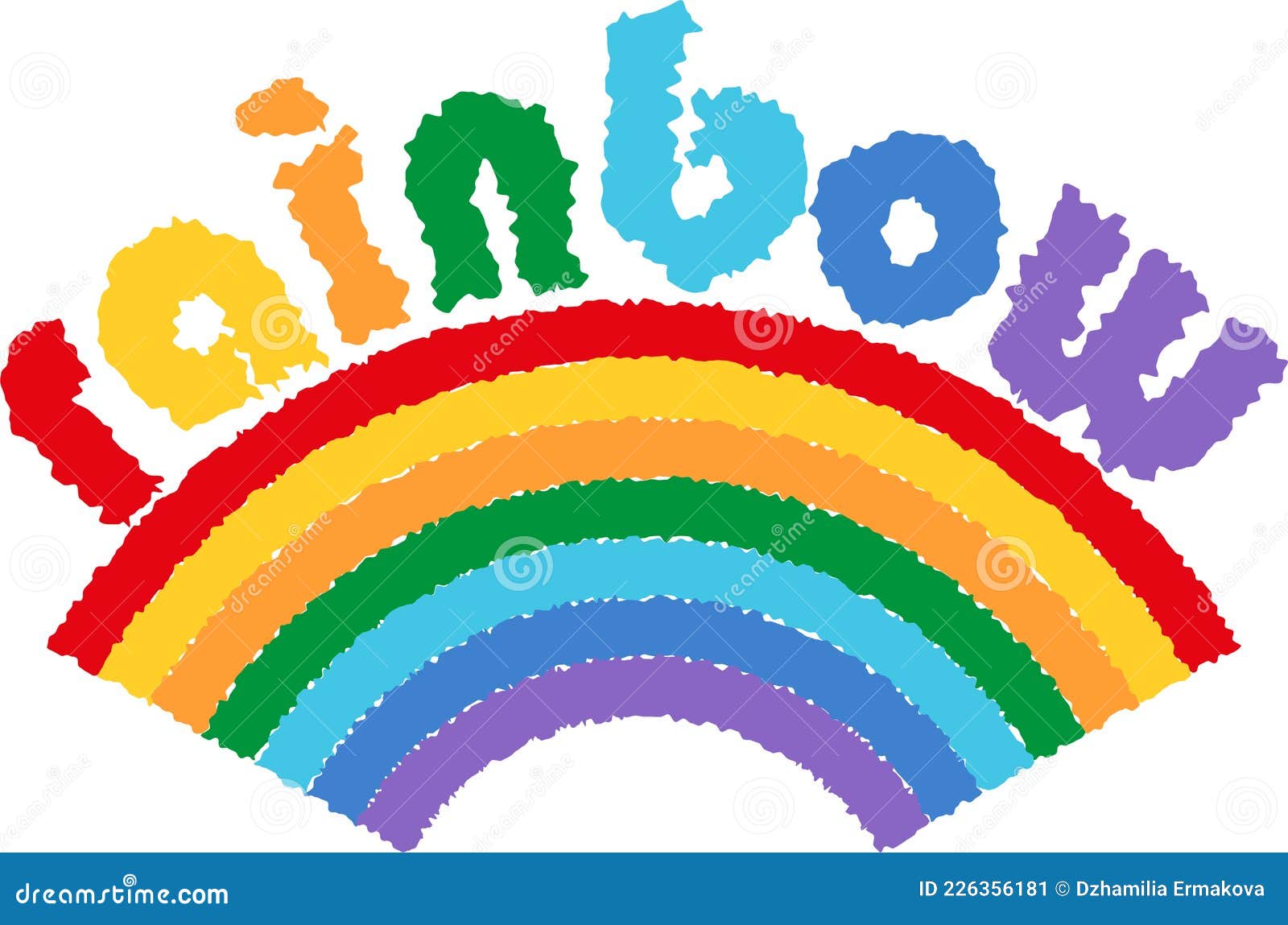 Vector Design Element of Abstract Rainbow Arc with Lettering Stock ...