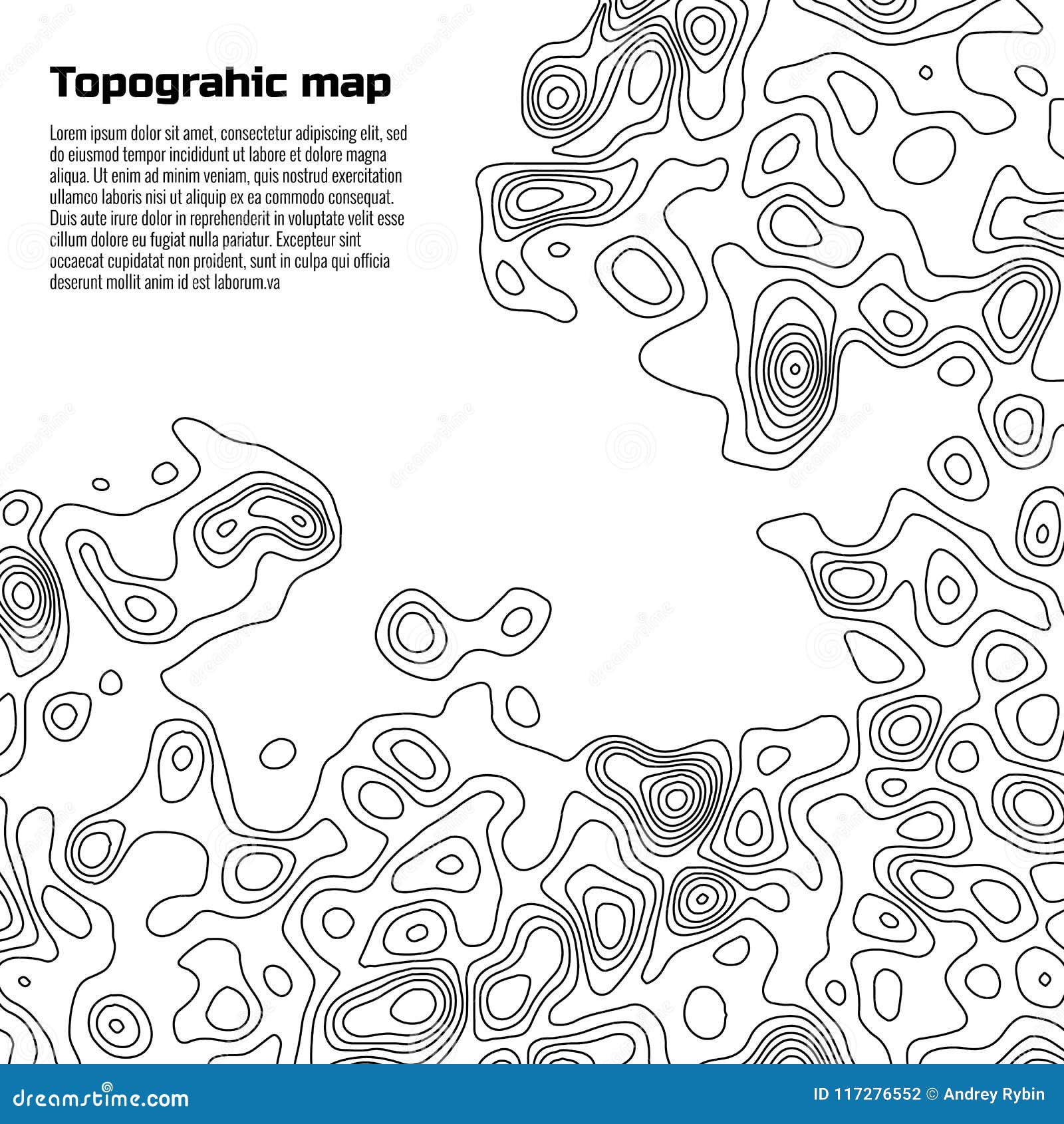 Vector topography map stock vector. Illustration of outline - 117276552