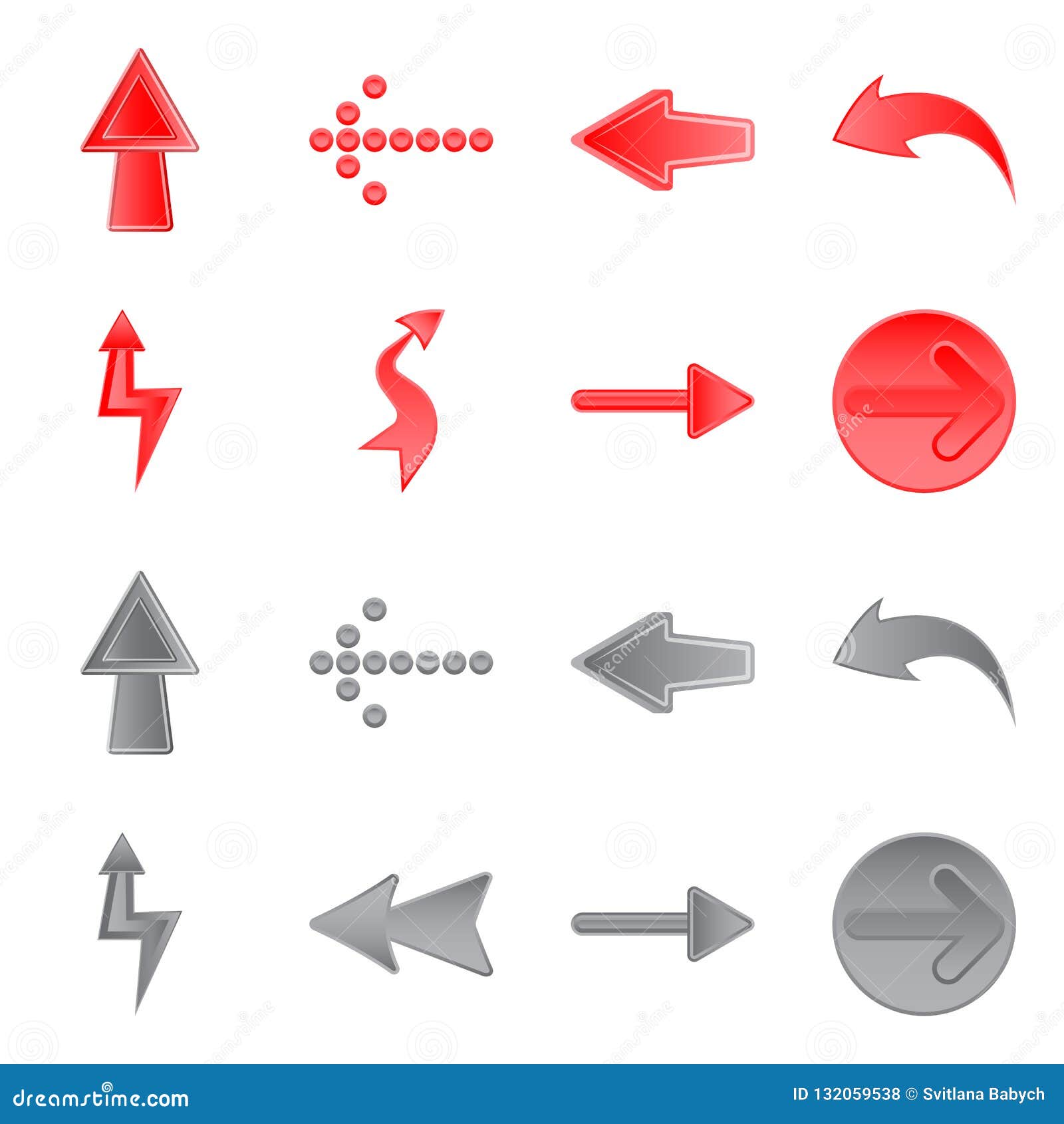 Vector Design of Element and Arrow Logo. Set of Element and Direction ...