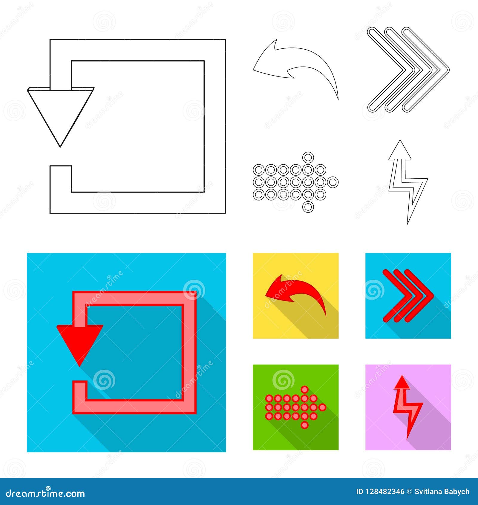 Vector Design of Element and Arrow Sign. Set of Element and Direction ...