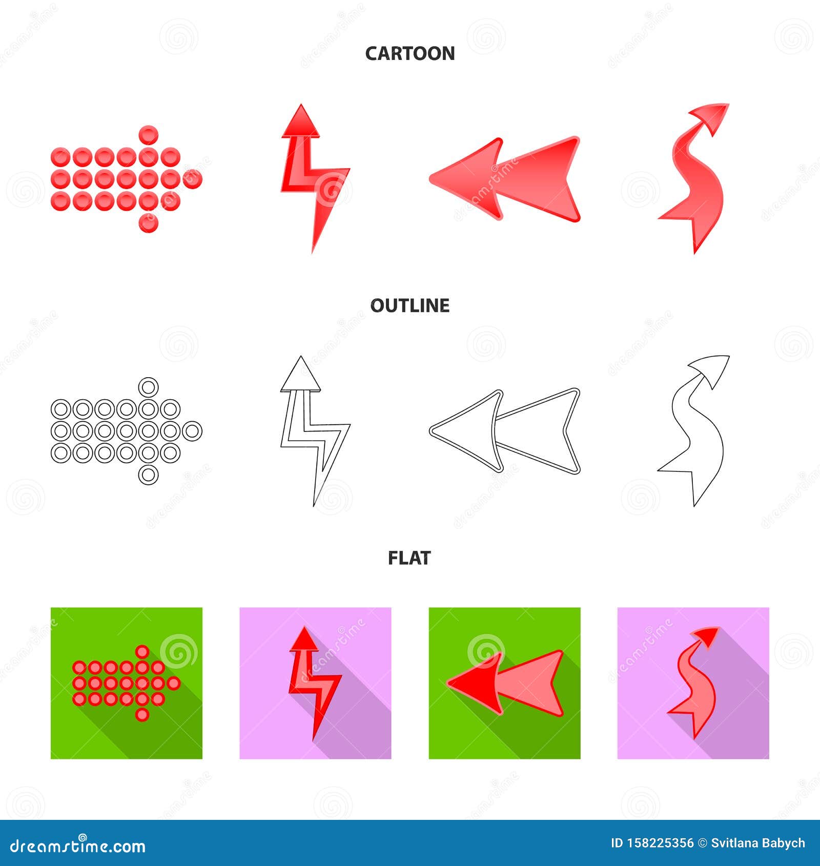 Vector Design of Element and Arrow Symbol. Collection of Element and ...