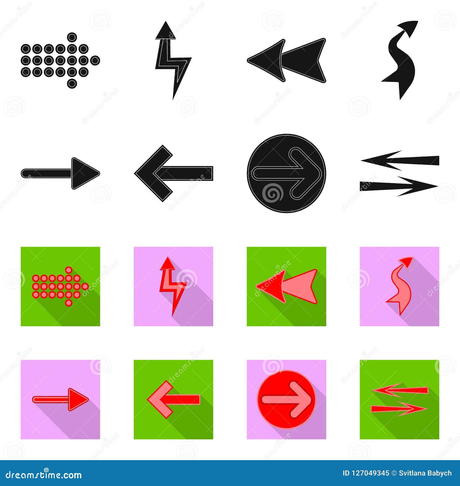 Vector Design of Element and Arrow Symbol. Collection of Element and ...