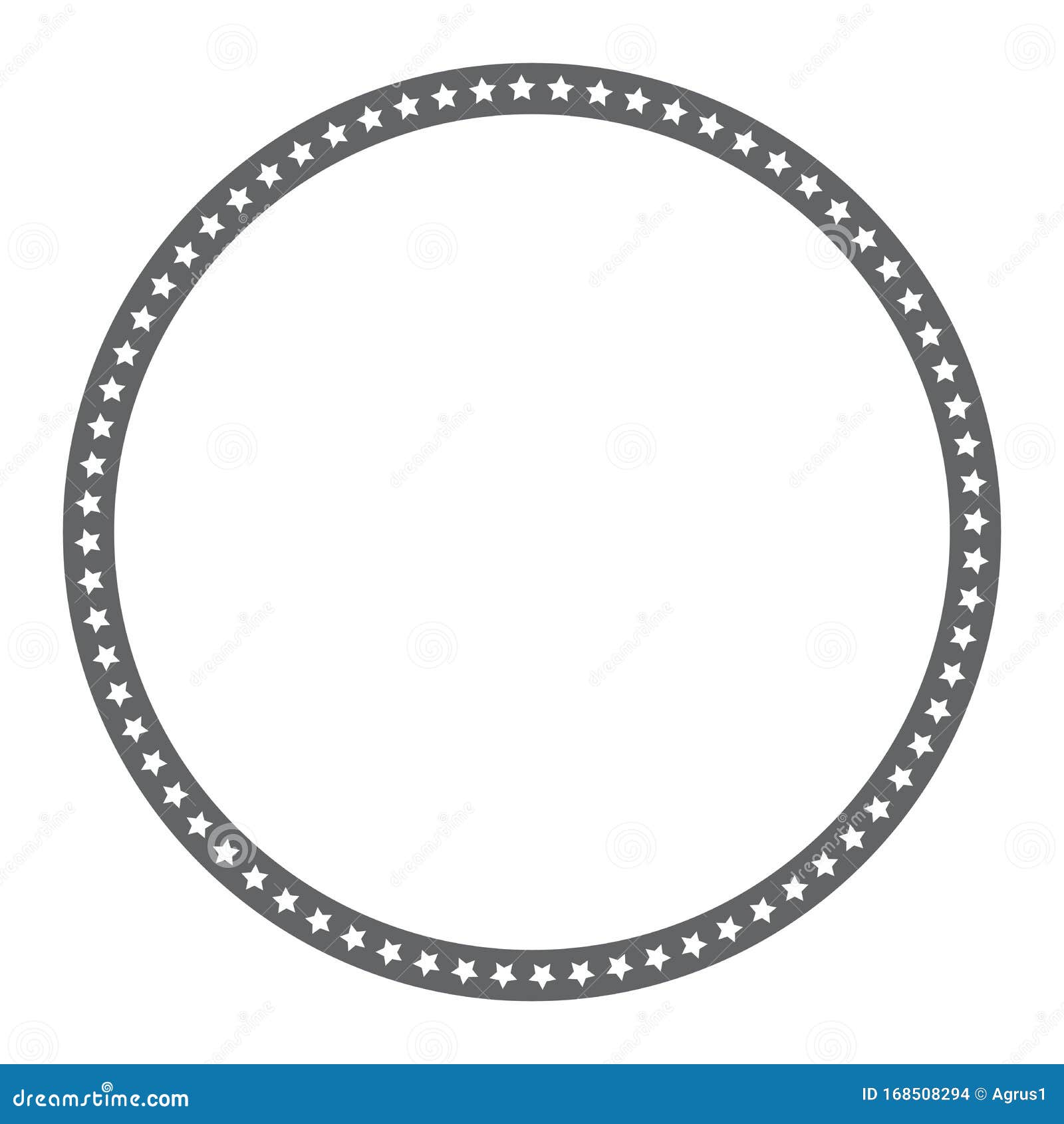 Black Stars Round Frame on White Background Stock Vector - Illustration ...