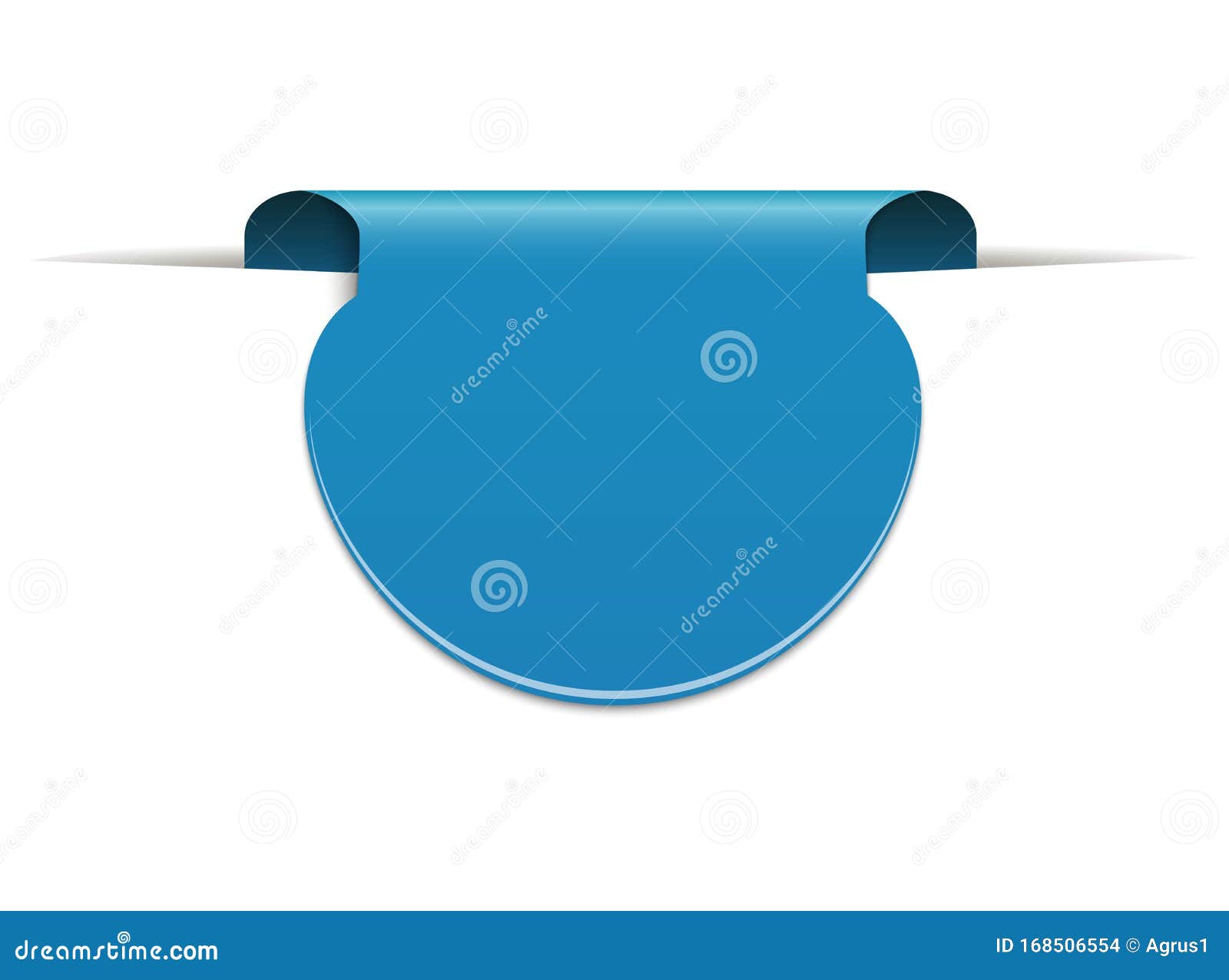 Blue Bookmark Banner for Any Text on White Background Stock Vector ...