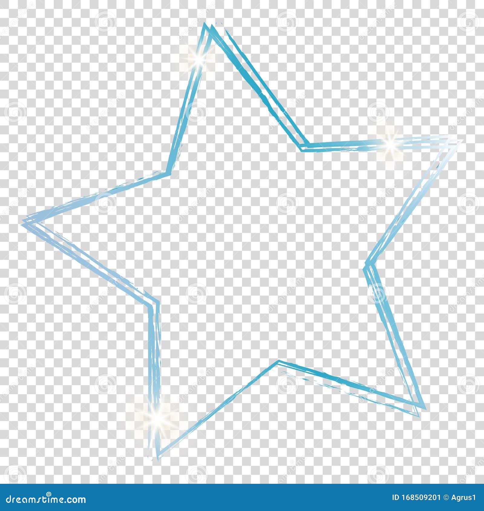 Blue Brushed Star Frame on Transparent Background Stock Vector ...