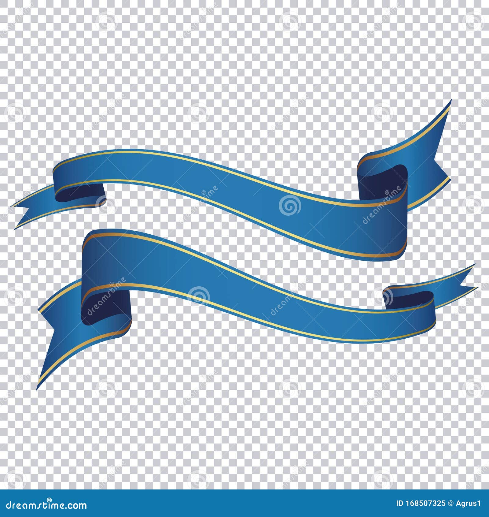 Blue Ribbon Banner on Transparent Background Stock Vector ...