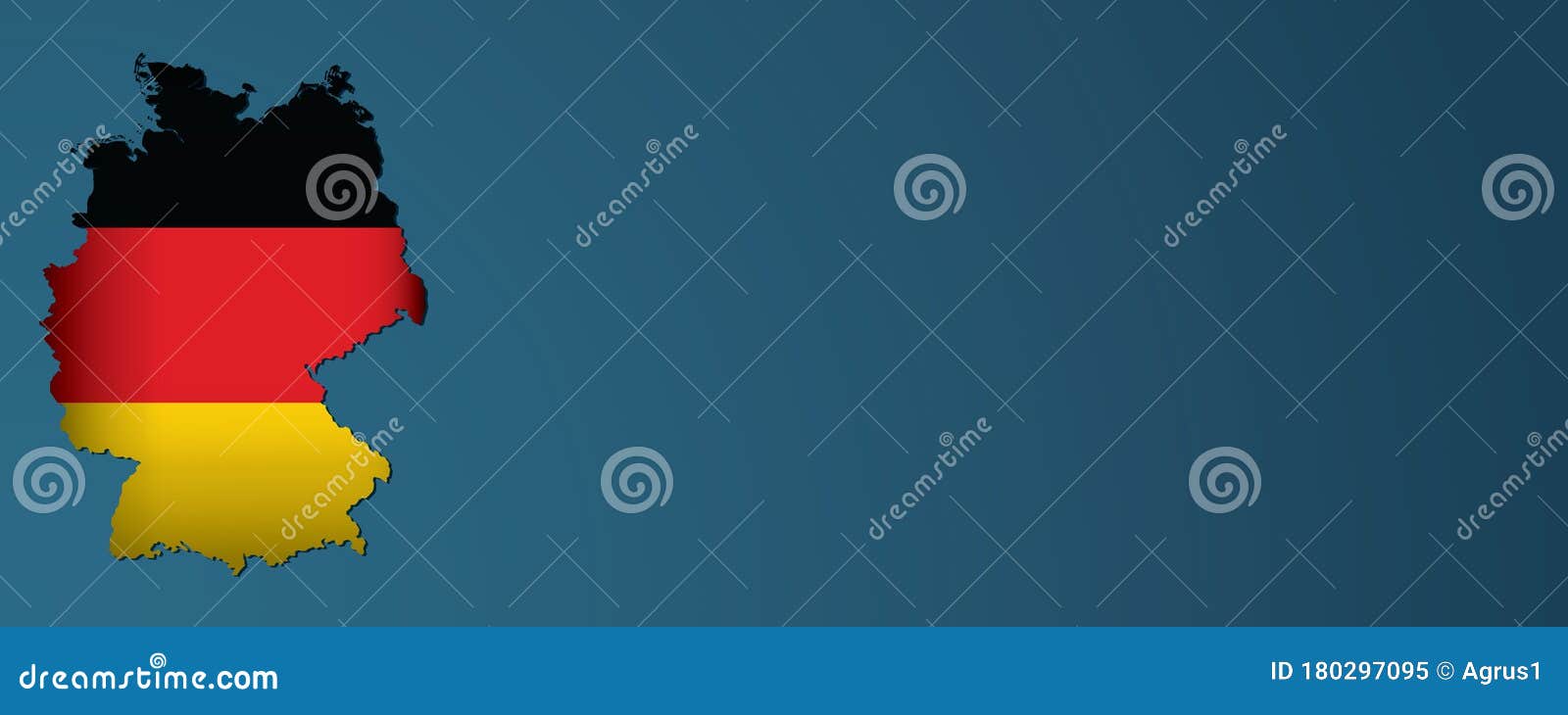 Germany Map on Blue Gradient Background Stock Vector - Illustration of ...