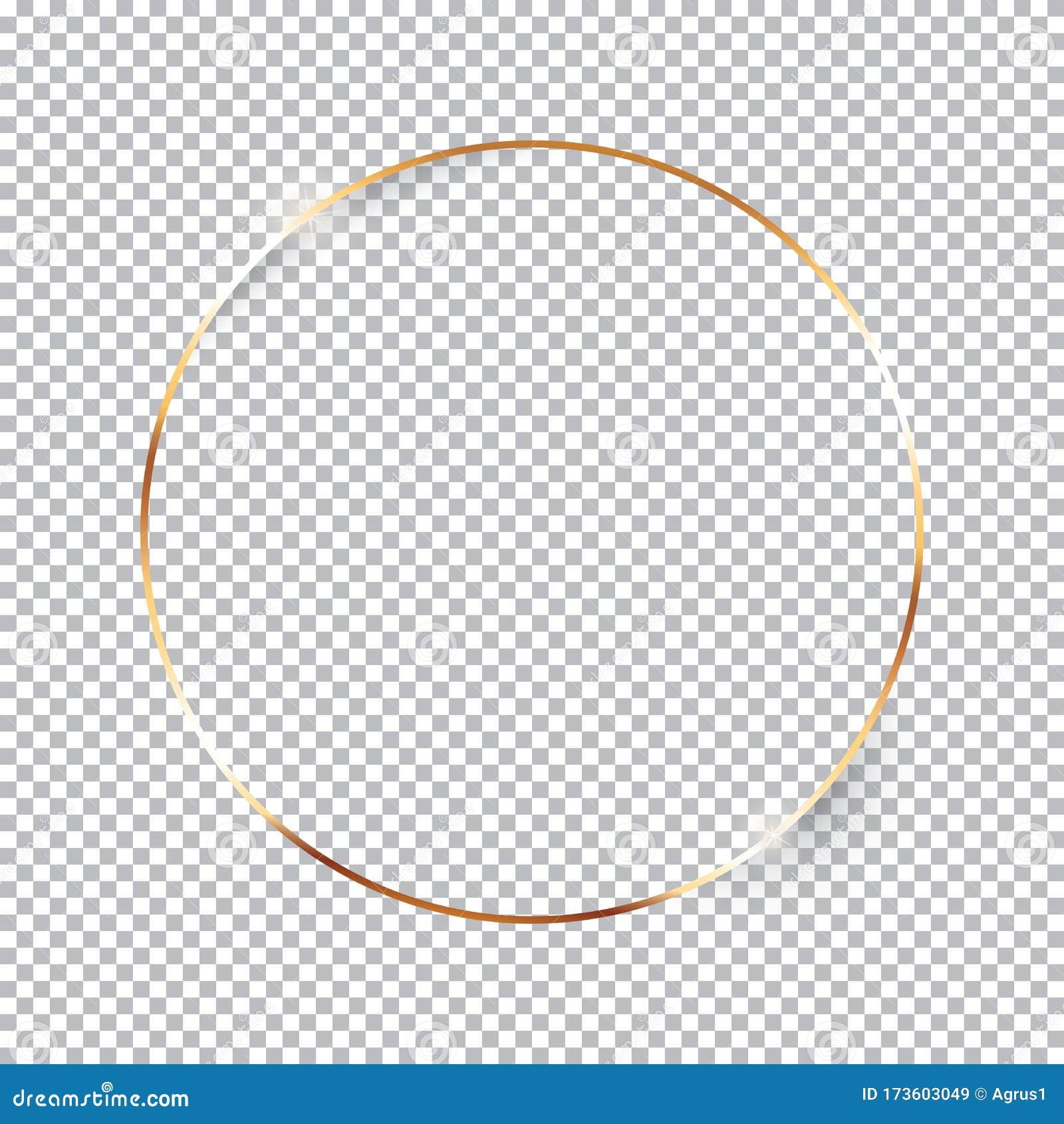 Golden Round Frame on Transparent Background Stock Vector ...