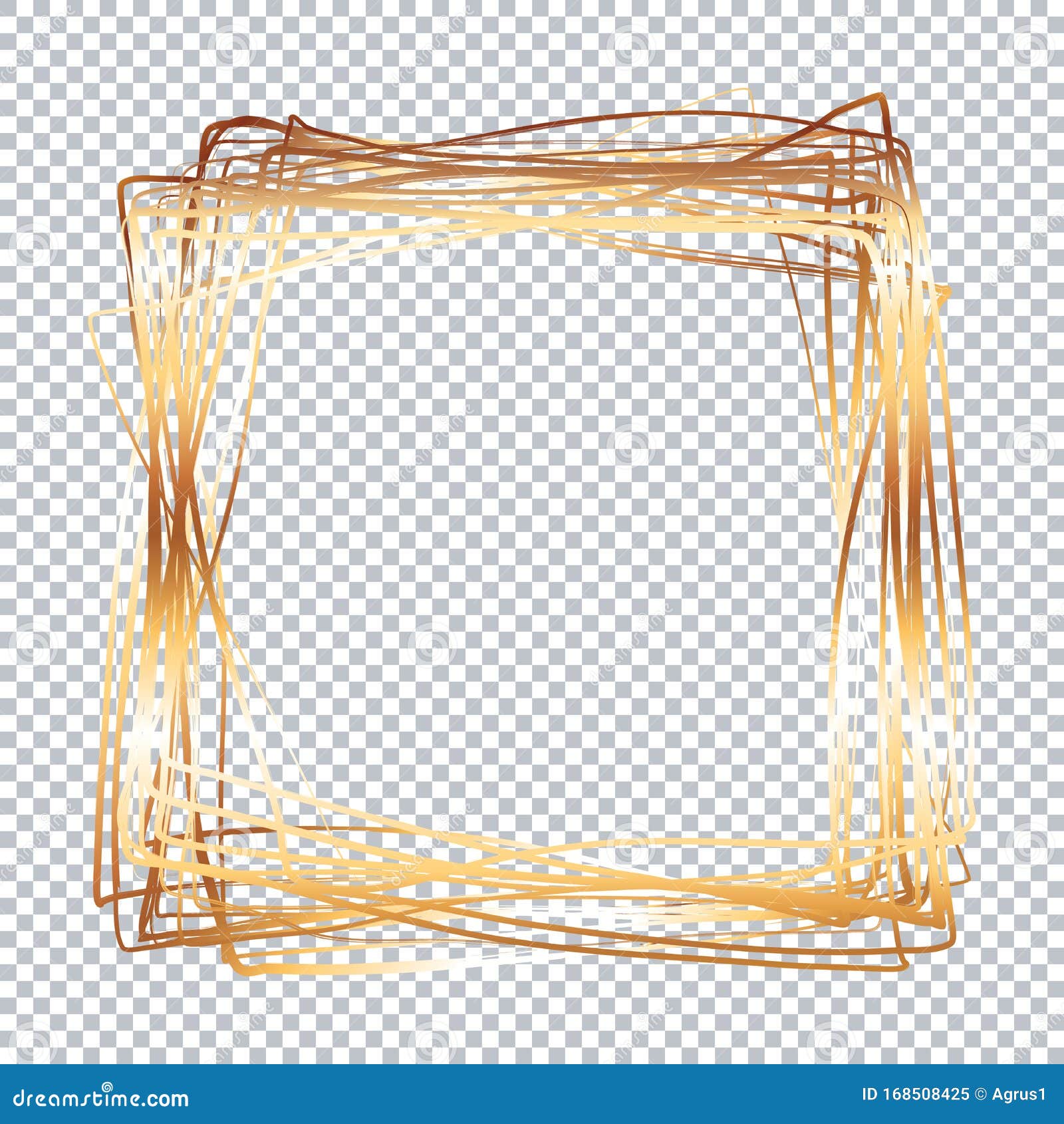 Golden Frame on Transparent Background Stock Vector - Illustration of ...